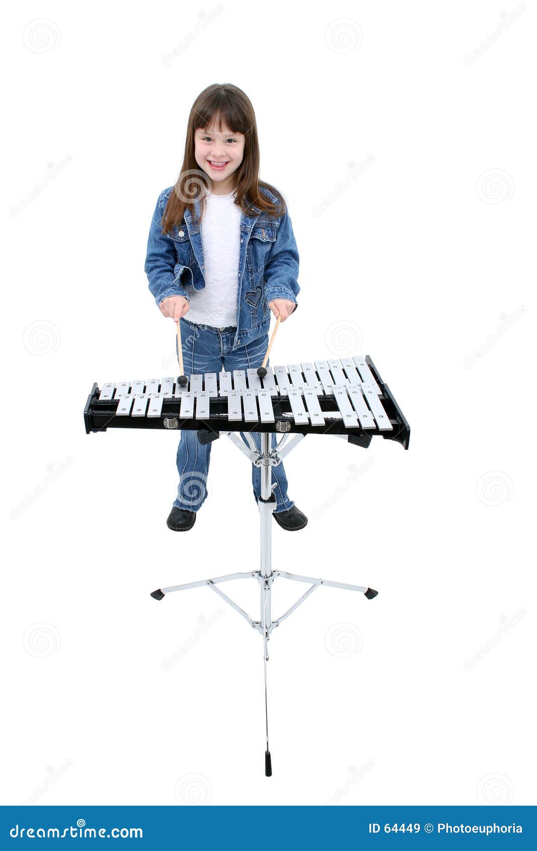 Girl (7 Years) Playing the Bells Stock Image - Image of music, bells: 64449