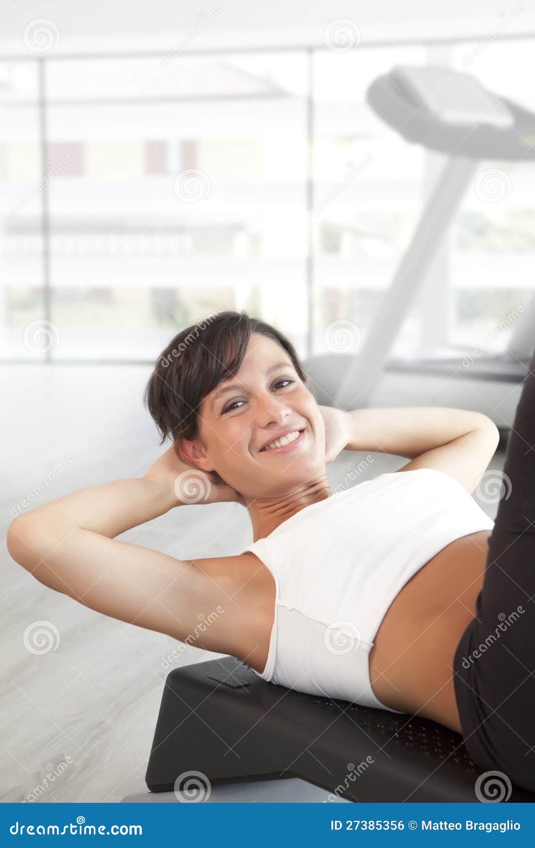 Girl abdominal exercise stock photo. Image of people - 27385356