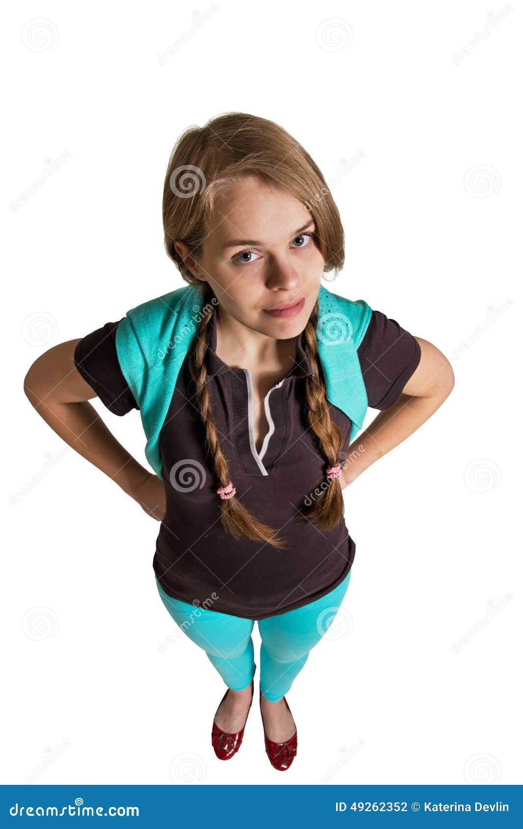 Girl from above stock photo. Image of isolated, looking - 49262352