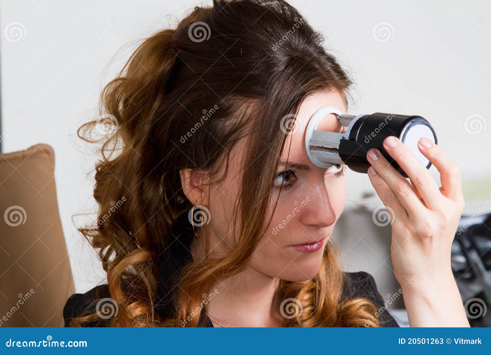 Girl Accountant Stamp on Your Forehead Stock Image - Image of portrait ...