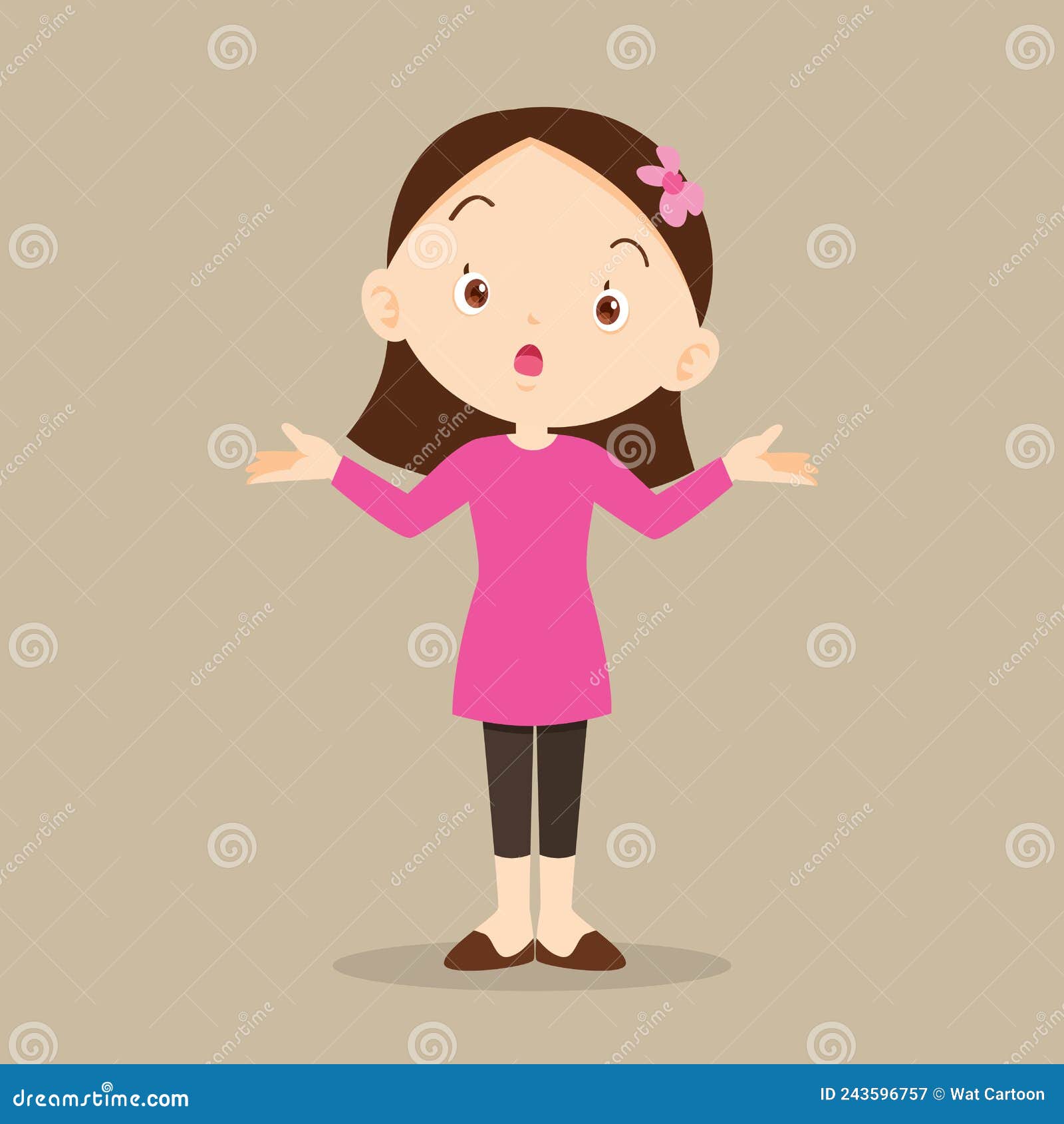 Girl Acting Confused Expression Stock Vector - Illustration of face ...