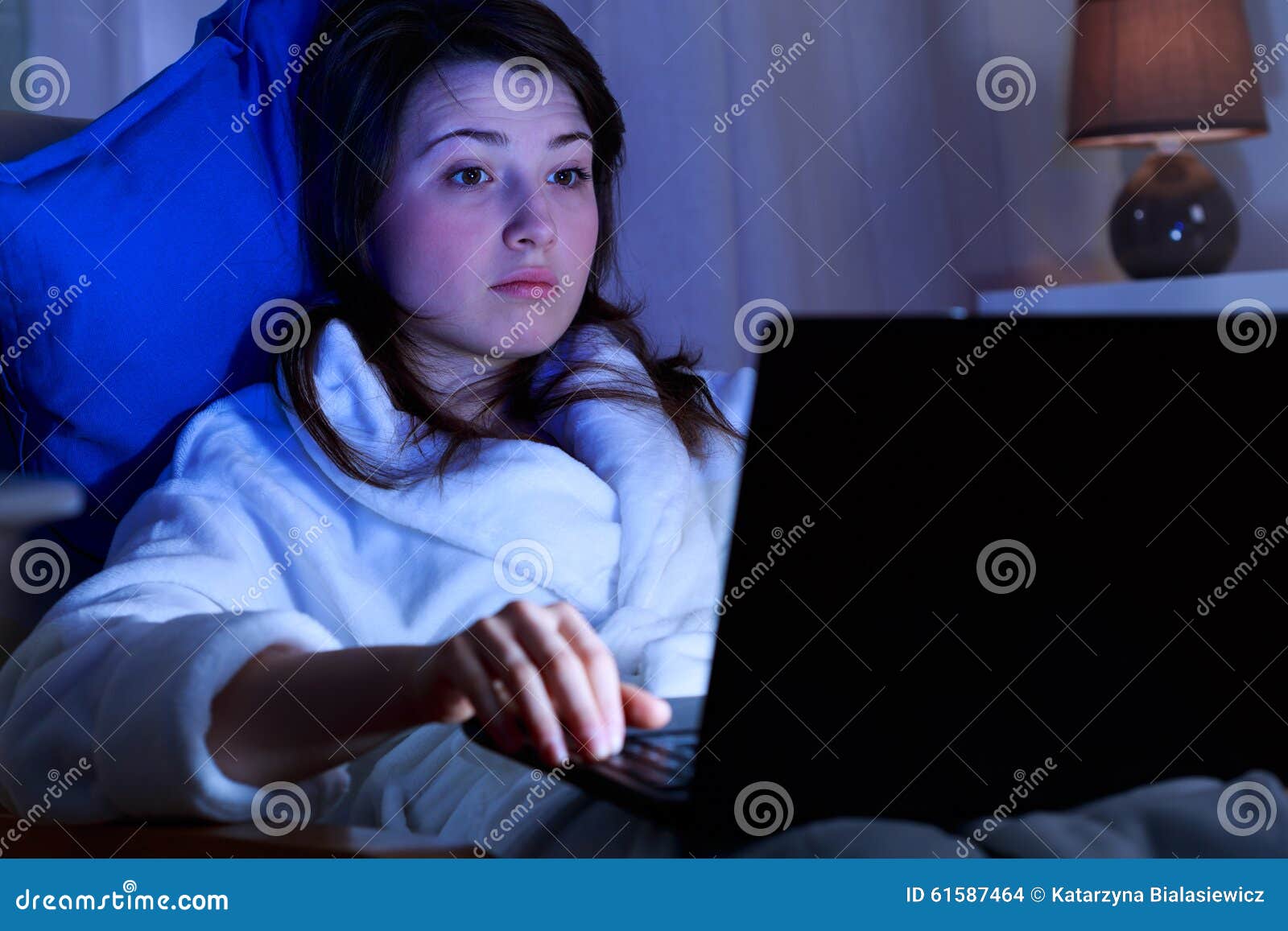 Girl addicted to computer stock photo. Image of modern - 61587464