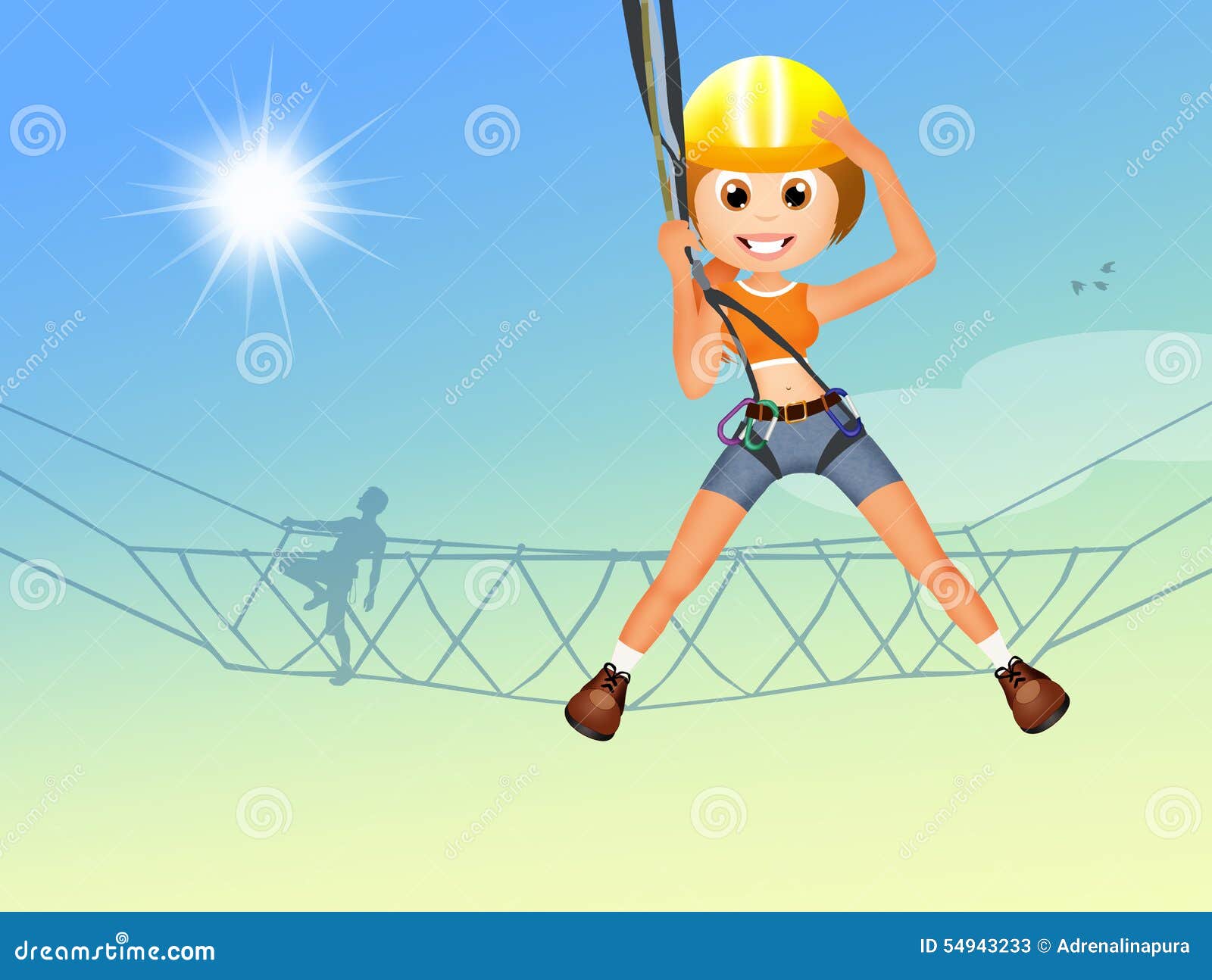 Girl adventure stock illustration. Illustration of climber - 54943233