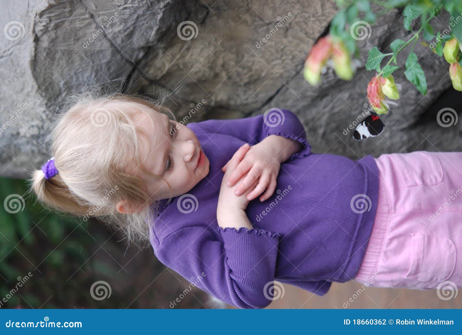Girl afraid of butterfly stock photo. Image of leaf, hands - 18660362
