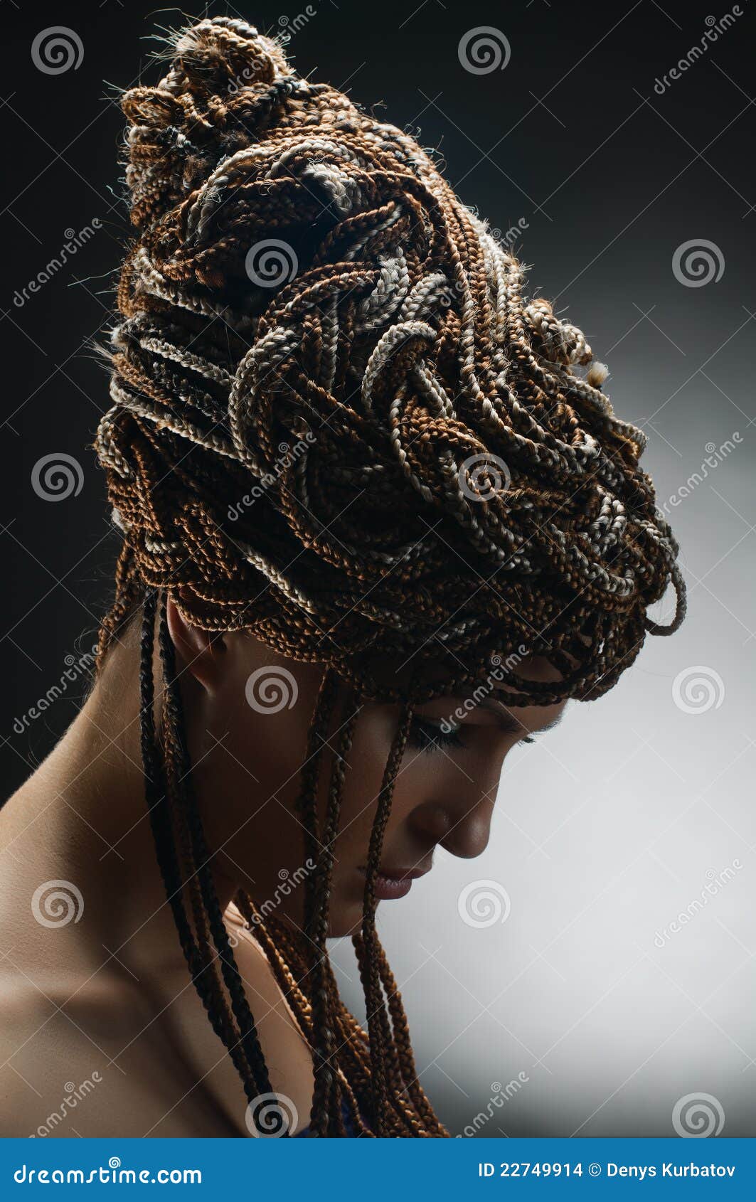 Girl with an African Plaits Stock Photo - Image of elegance, braids ...