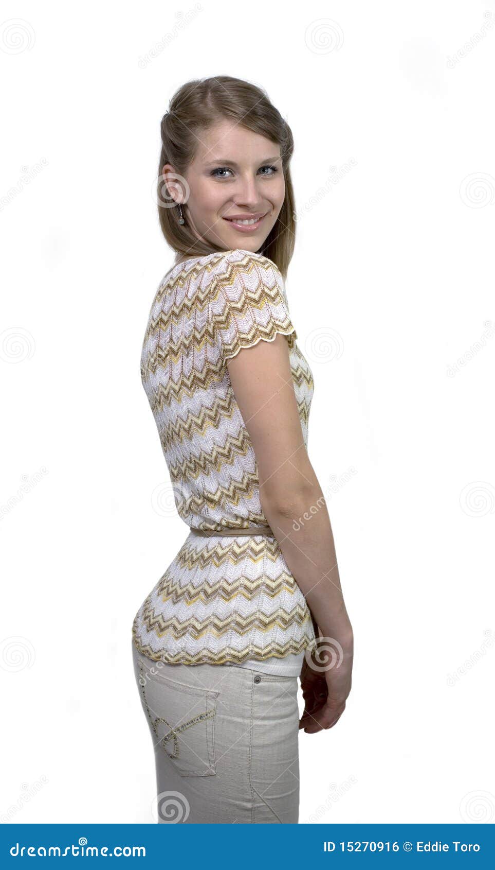 Girl Against Plain Background Stock Photo - Image of happy, white: 15270916