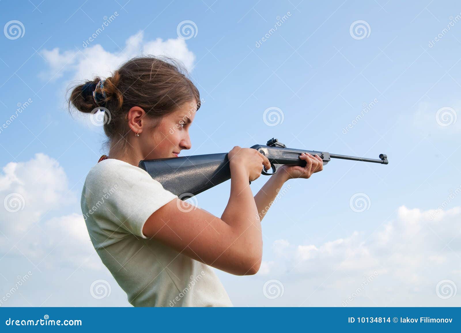 Girl with air rifle stock photo. Image of force, patriot - 10134814