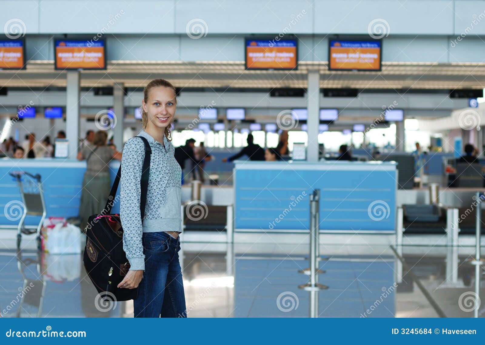 Girl in airport stock photo. Image of girl, airplane, cheerful - 3245684