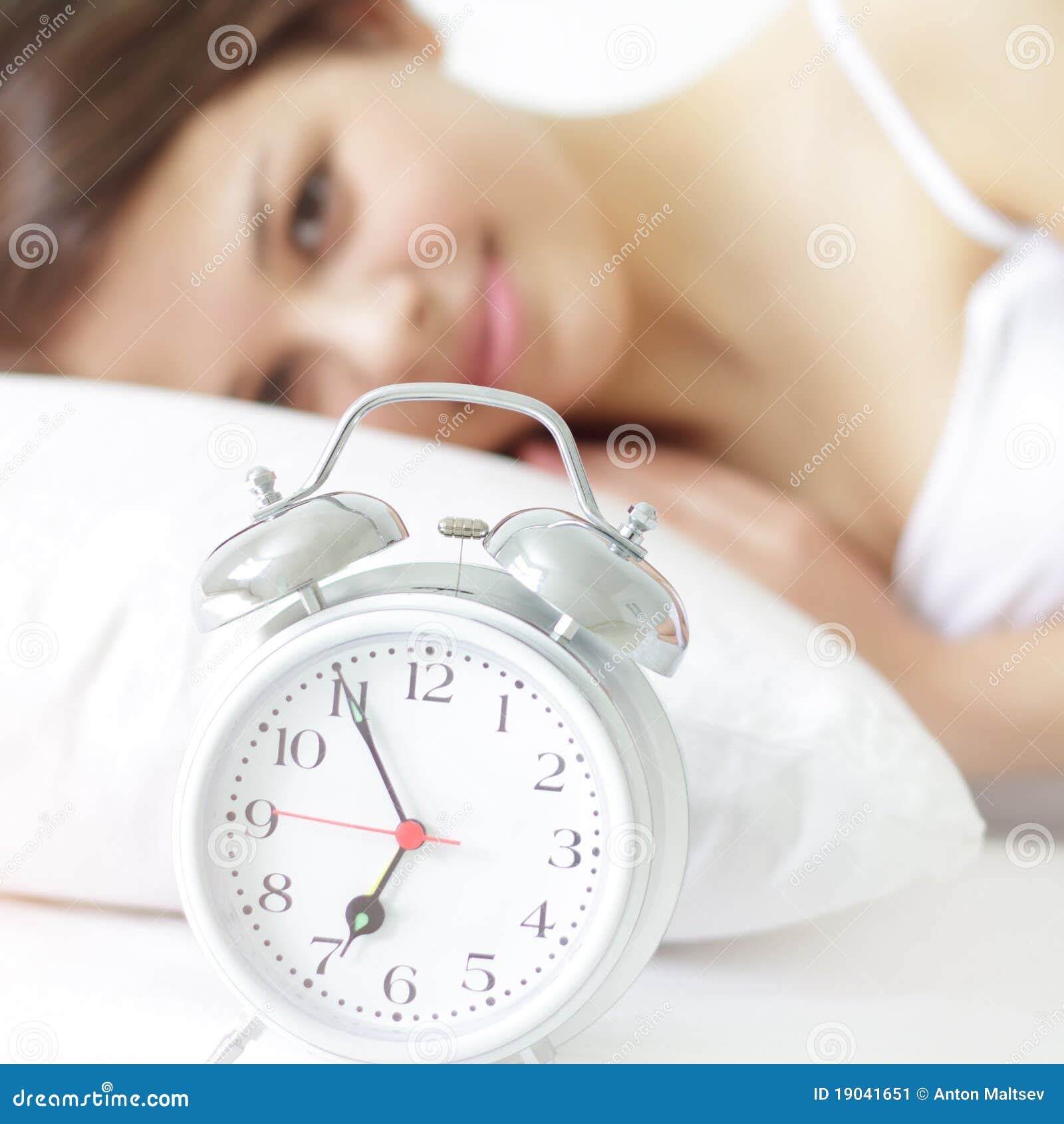 Girl with Alarm Clock stock image. Image of health, alarm - 19041651