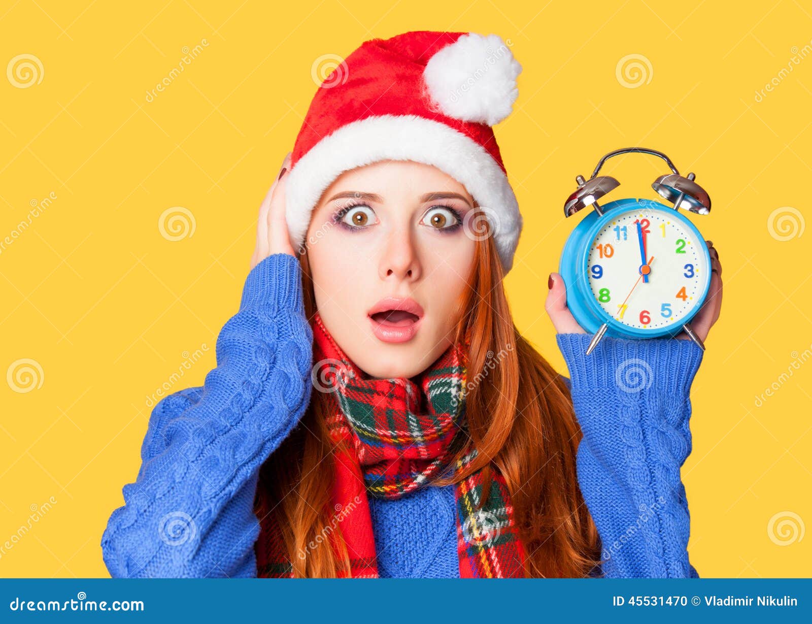 Girl with alarm clock stock photo. Image of ringing, school - 45531470