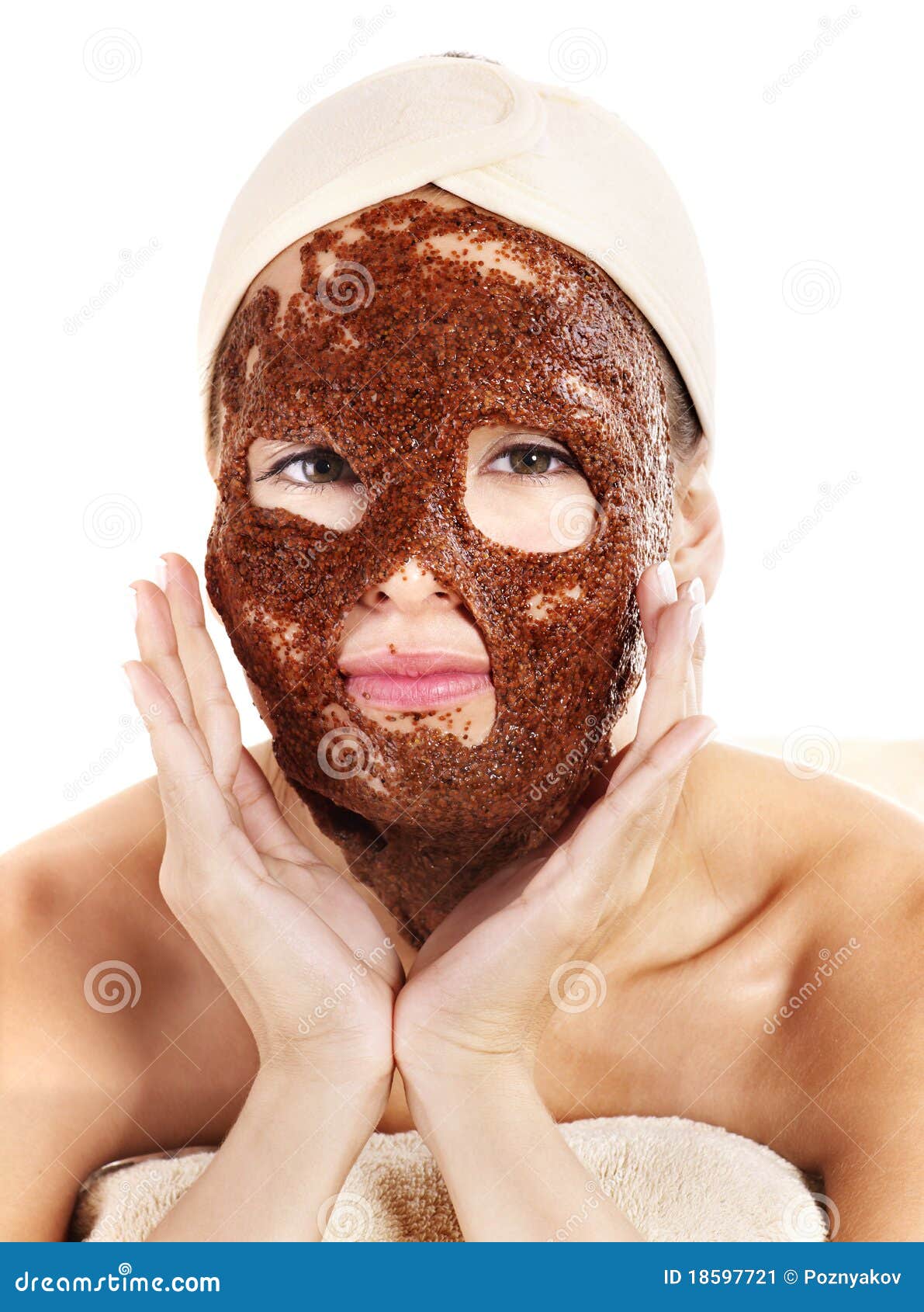 Girl with Algae Facial Mask. Stock Image - Image of health, face: 18597721