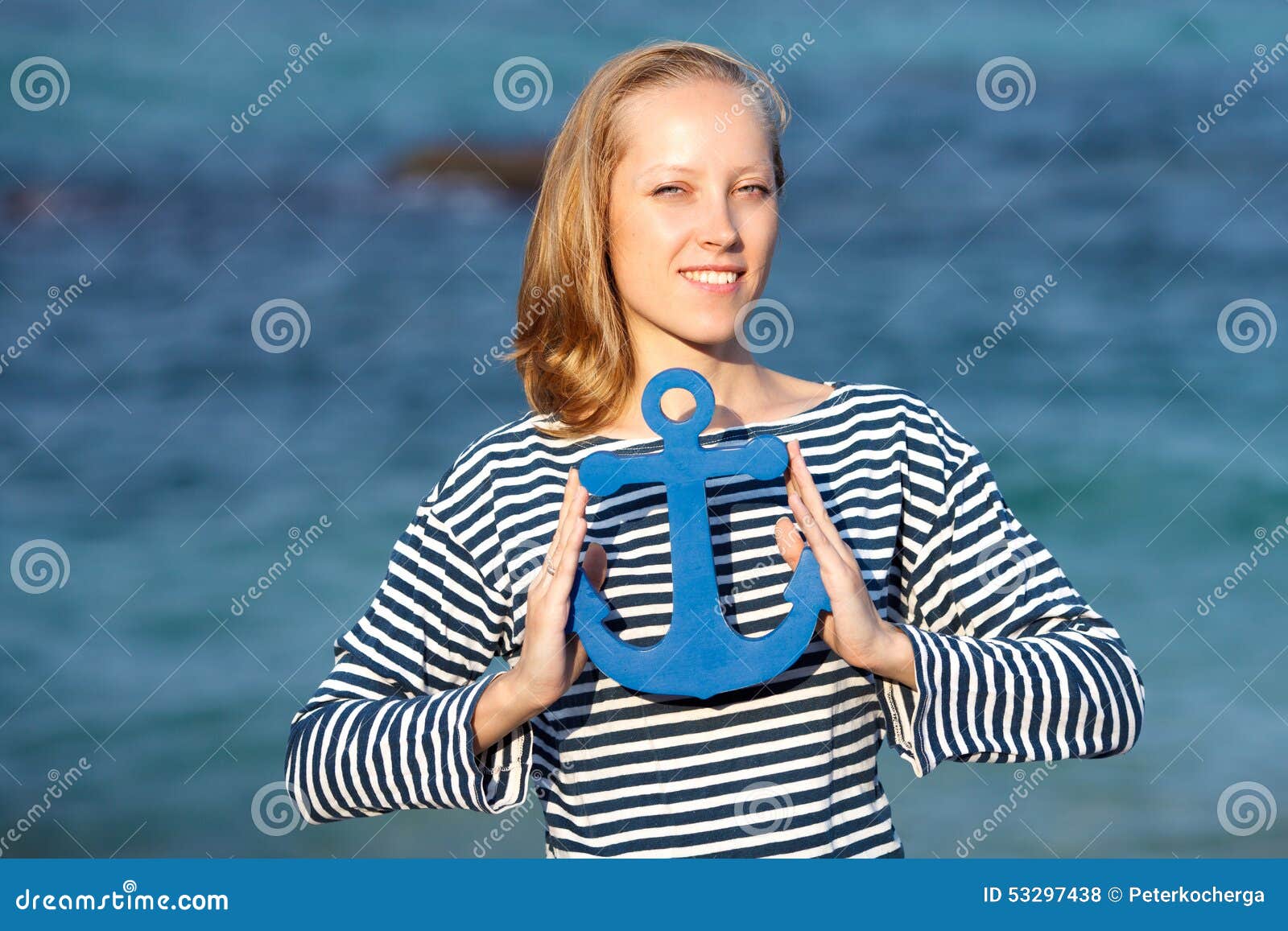 The girl with an anchor stock photo. Image of anchor - 53297438