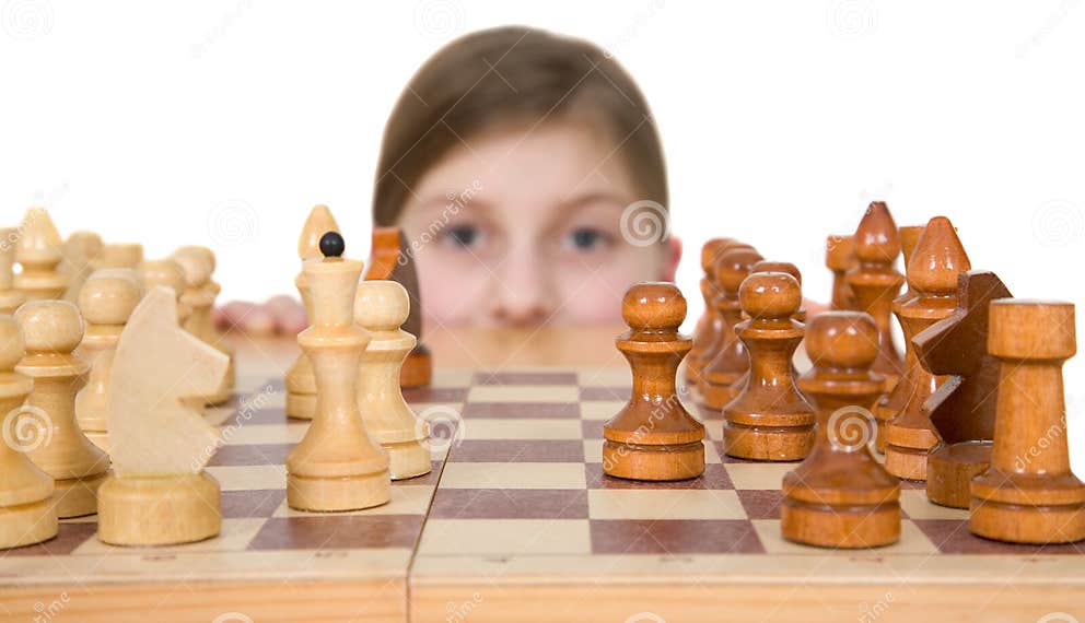 Girl ang chess stock photo. Image of femmina, chess, background - 7803766