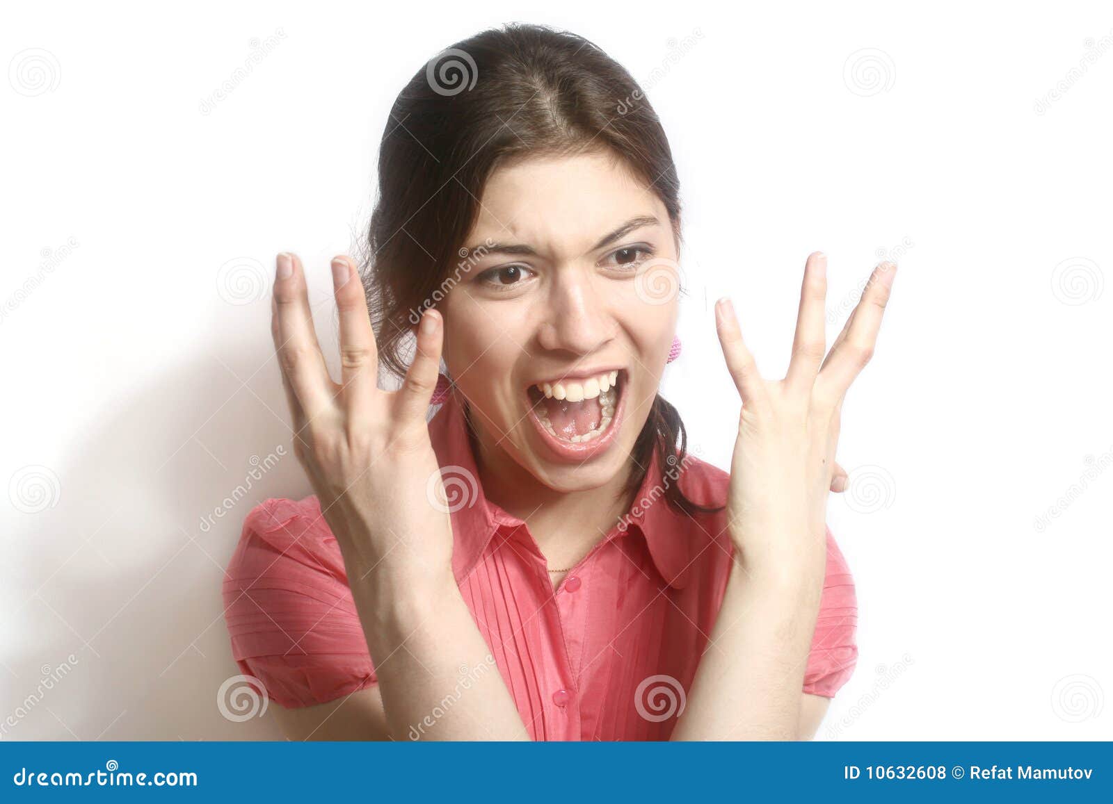 The girl in anger. stock photo. Image of negativity, isolated - 10632608