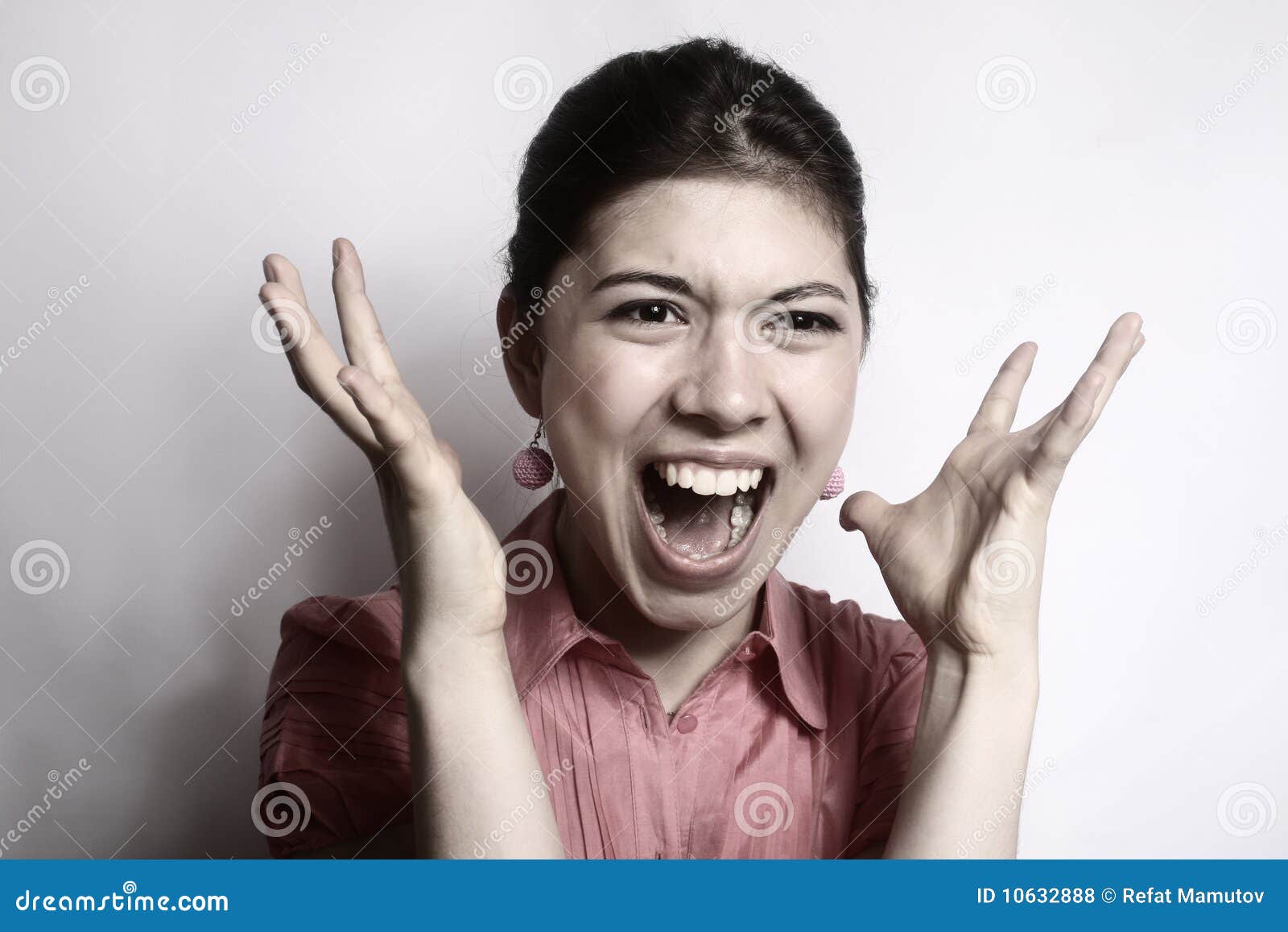 The girl in anger. stock photo. Image of negativity, expression - 10632888