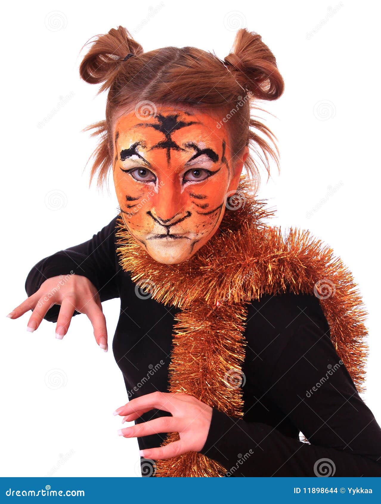 Girl in Appearance a Tiger. Stock Photo - Image of masquerade ...