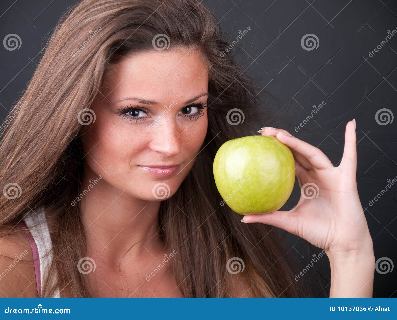 Girl with an apple stock photo. Image of dramatic, diet - 10137036