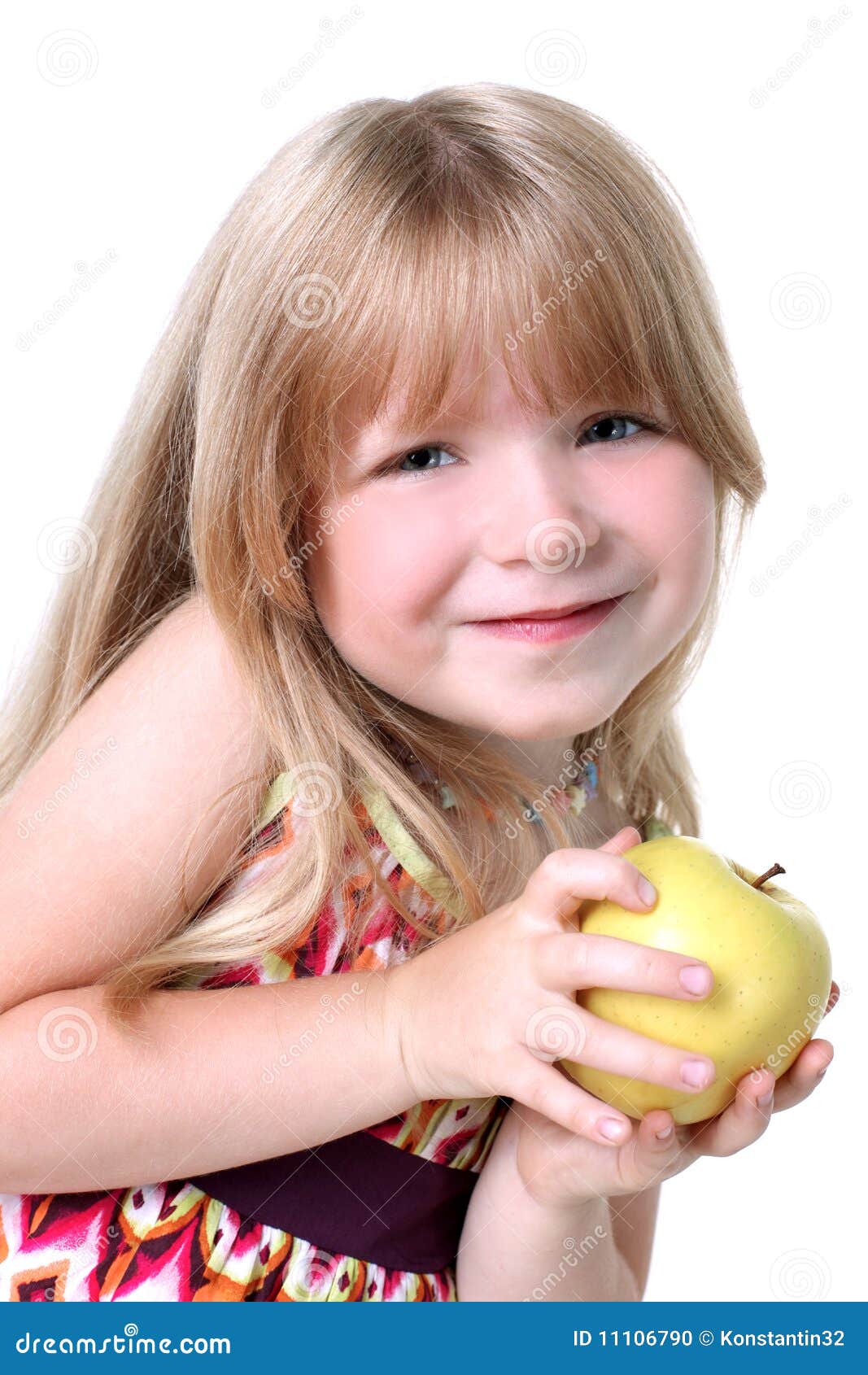 Girl with apple stock photo. Image of innocent, care - 11106790