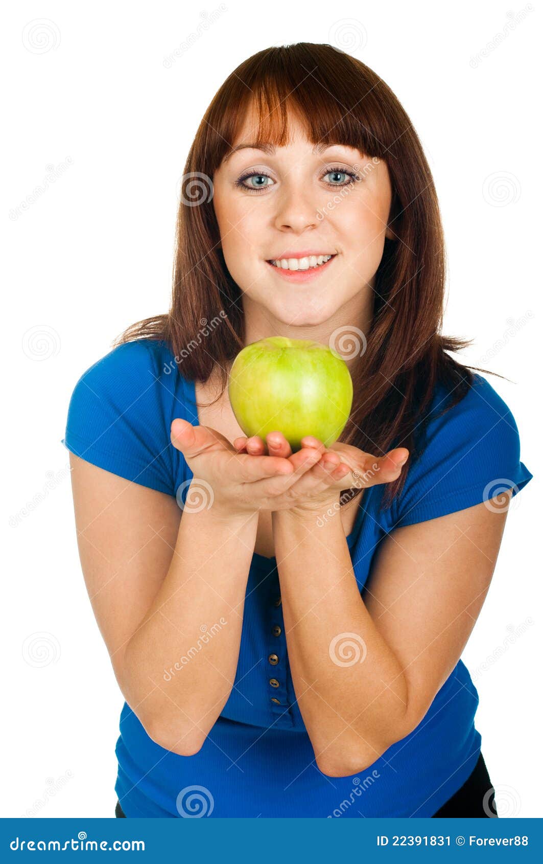 Girl with apple stock image. Image of beautiful, beauty - 22391831