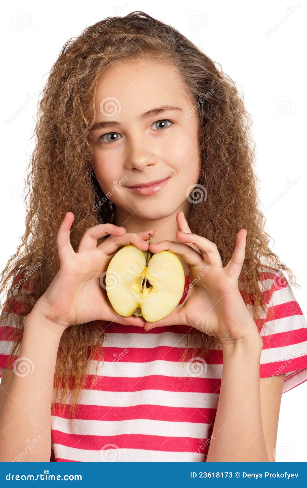 Girl with apple stock image. Image of funky, friendly - 23618173