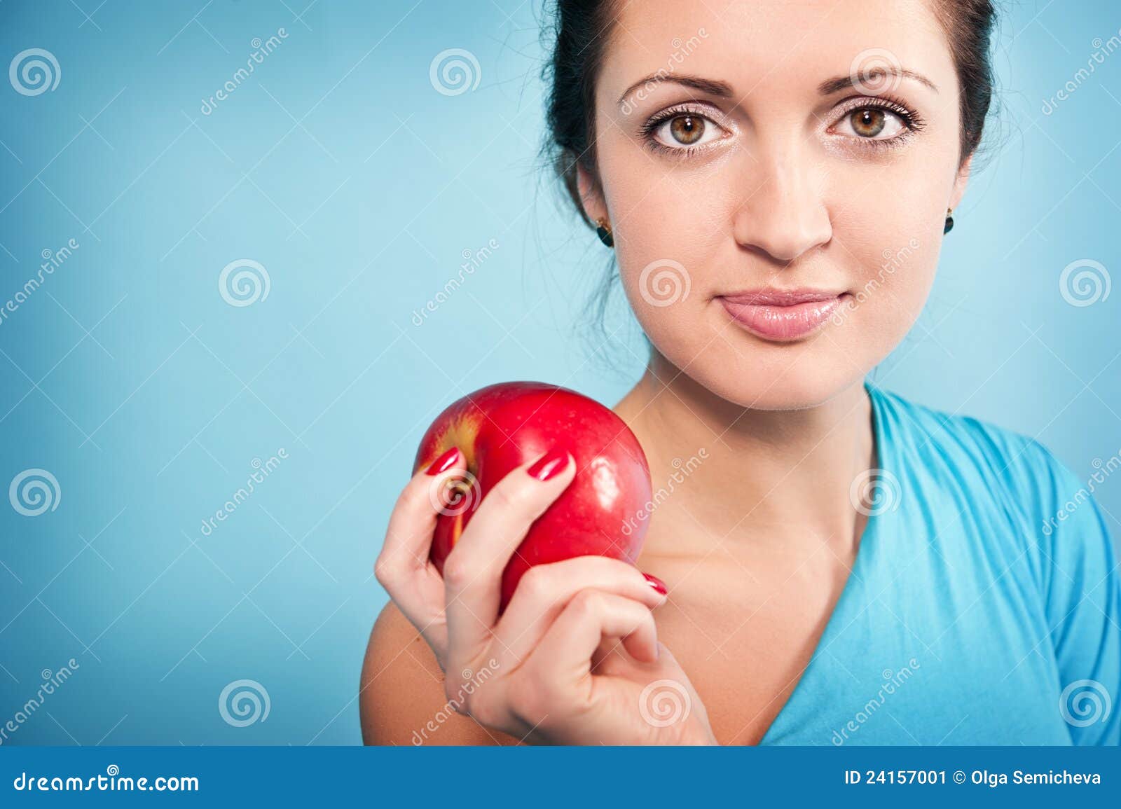 Girl and apple stock image. Image of colorful, lifestyle - 24157001