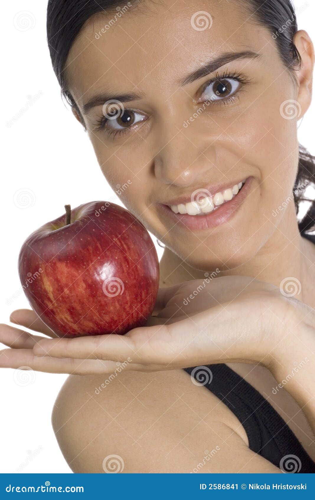 Girl with apple stock image. Image of food, lifestyle - 2586841