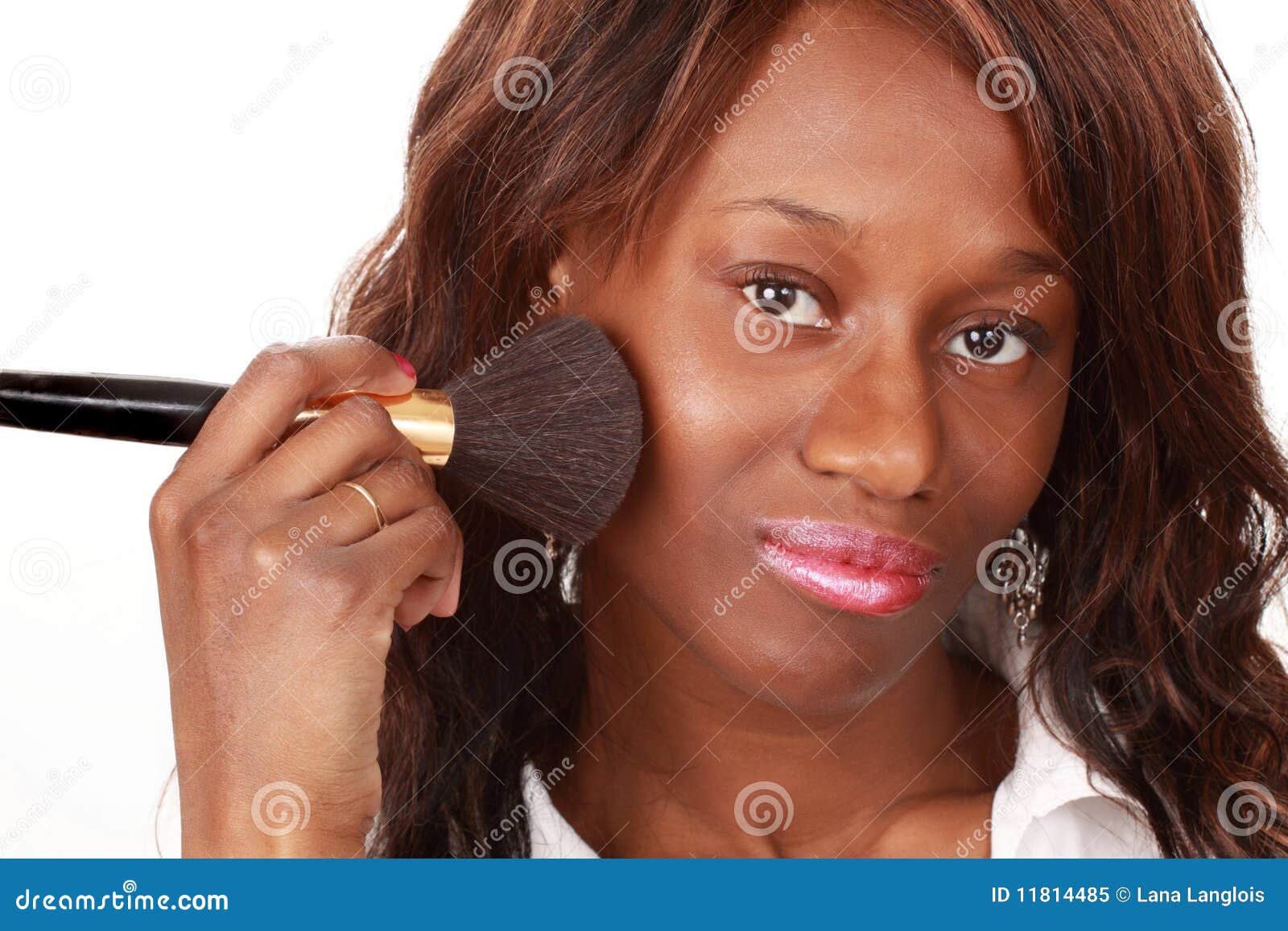 Girl applying makeup stock image. Image of beauty, face - 11814485