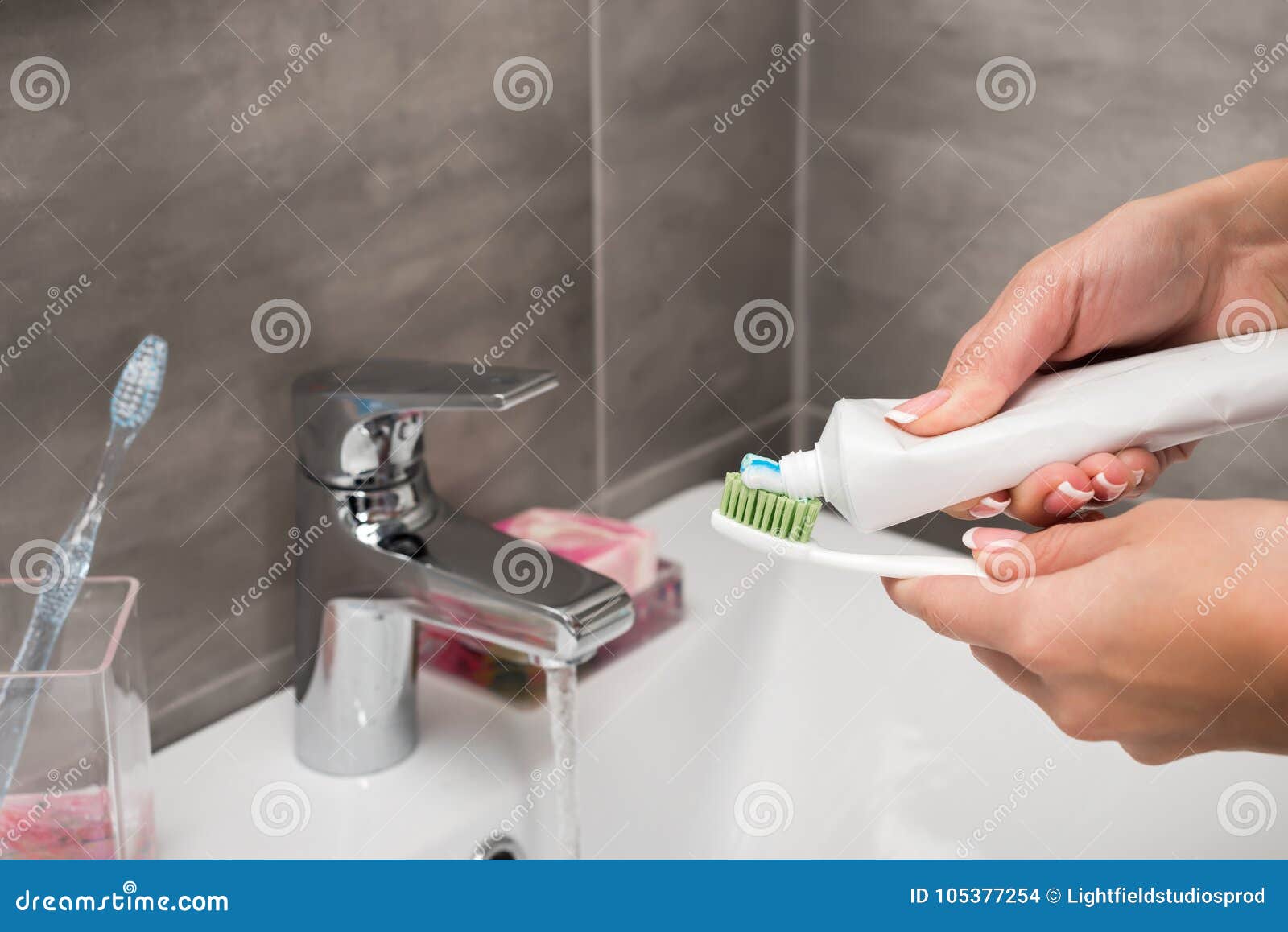 Girl Applying Toothpaste on Toothbrush Stock Photo - Image of healthy ...