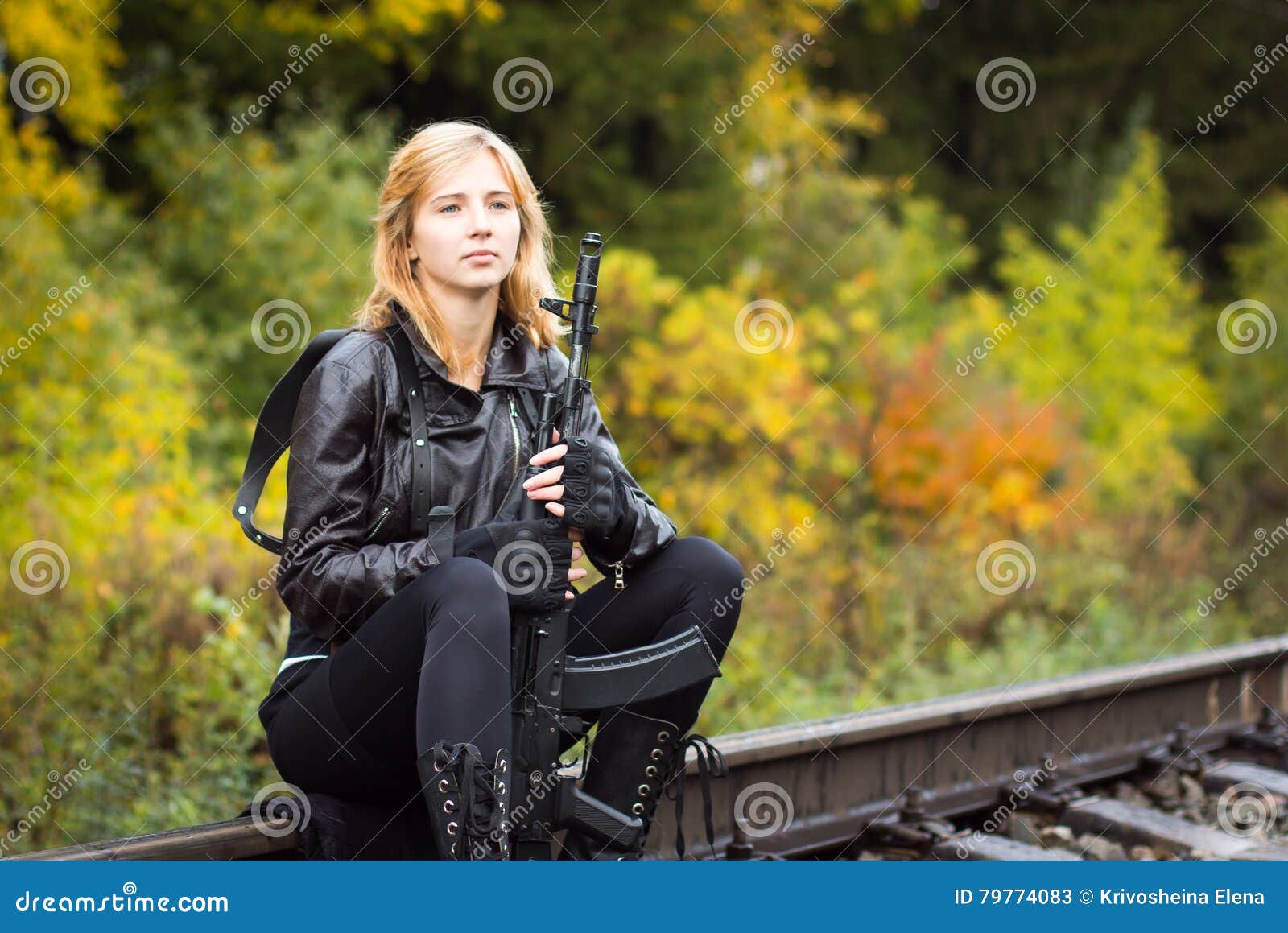 Girl with Arms on the Rails Stock Image - Image of military, advisor ...