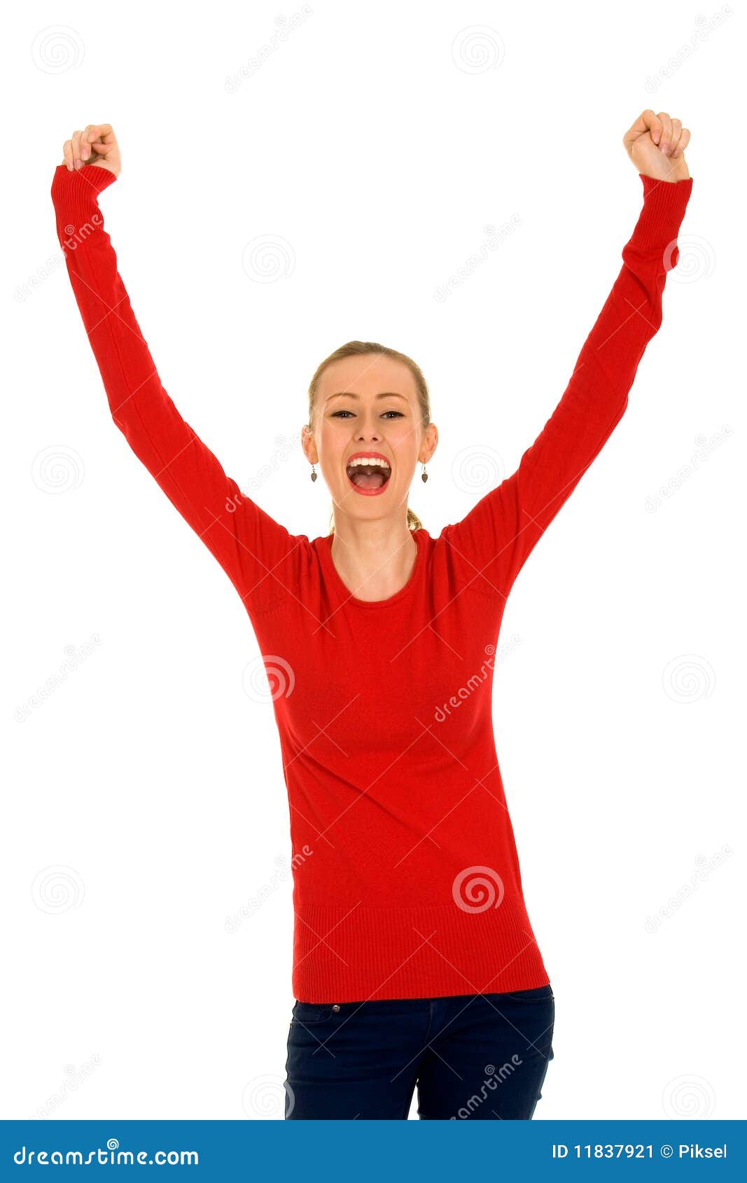 Girl with arms raised stock image. Image of attractive - 11837921