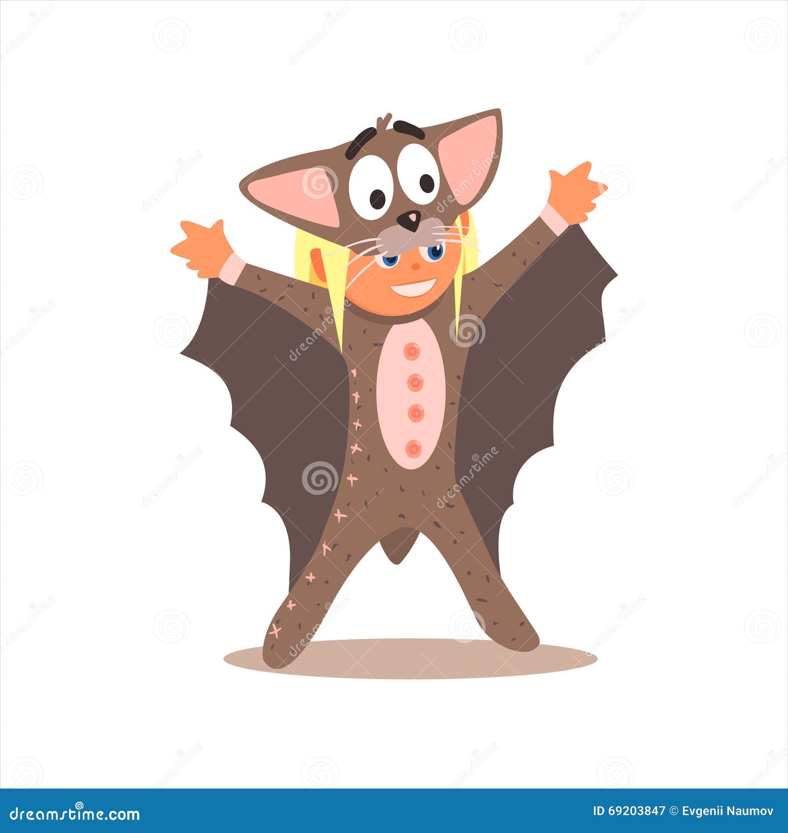 Girl As Bat stock vector. Illustration of person, little - 69203847