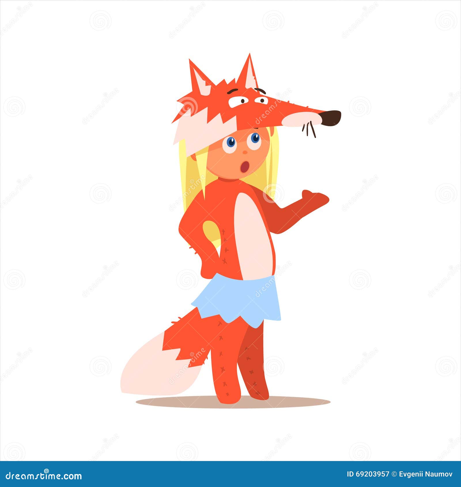 Girl As Fox stock vector. Illustration of clipart, female - 69203957
