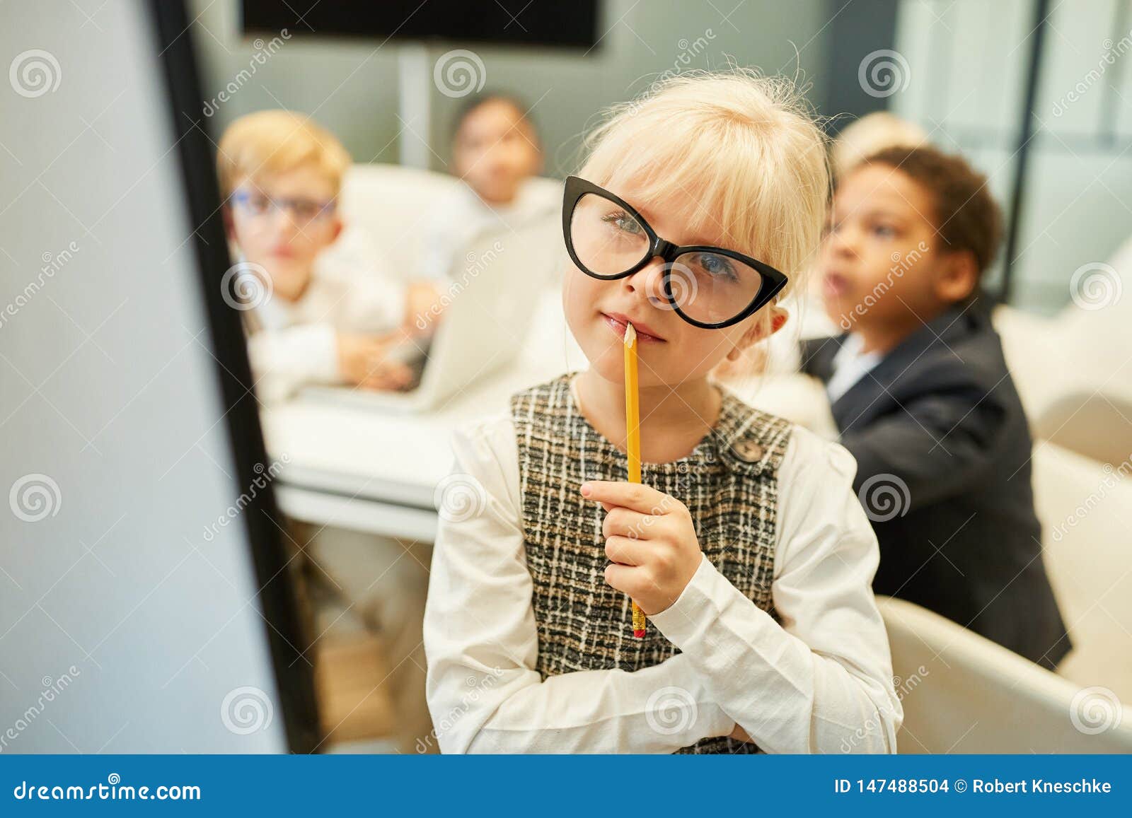Girl Thinking about Difficult Problem Stock Photo - Image of economy ...