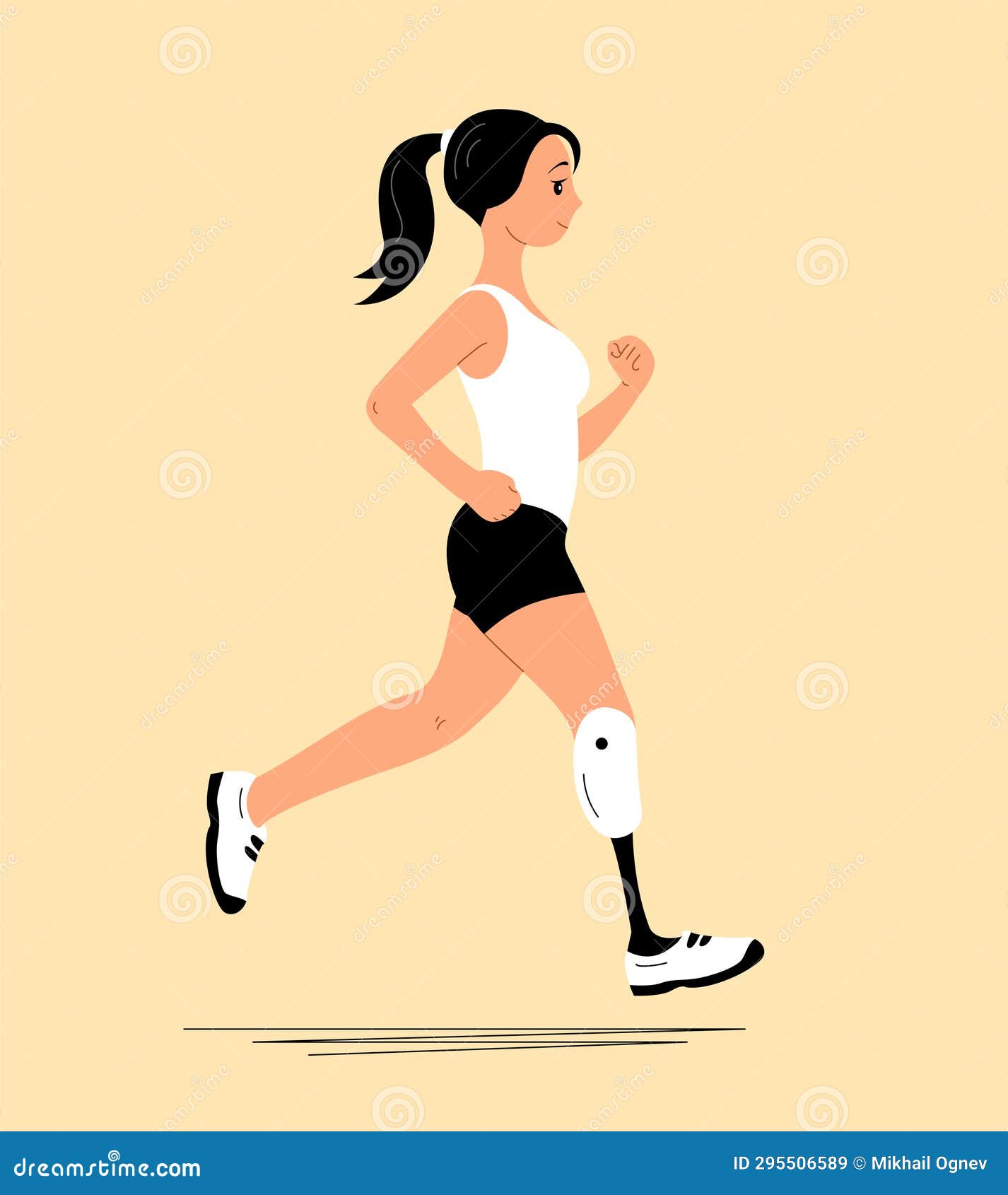 A Girl Athlete with a Bionic Prosthetic Leg Stock Vector - Illustration ...