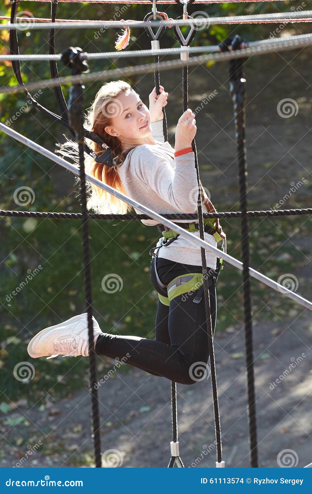 Girl Athlete Runs an Obstacle Course Stock Photo - Image of blond ...