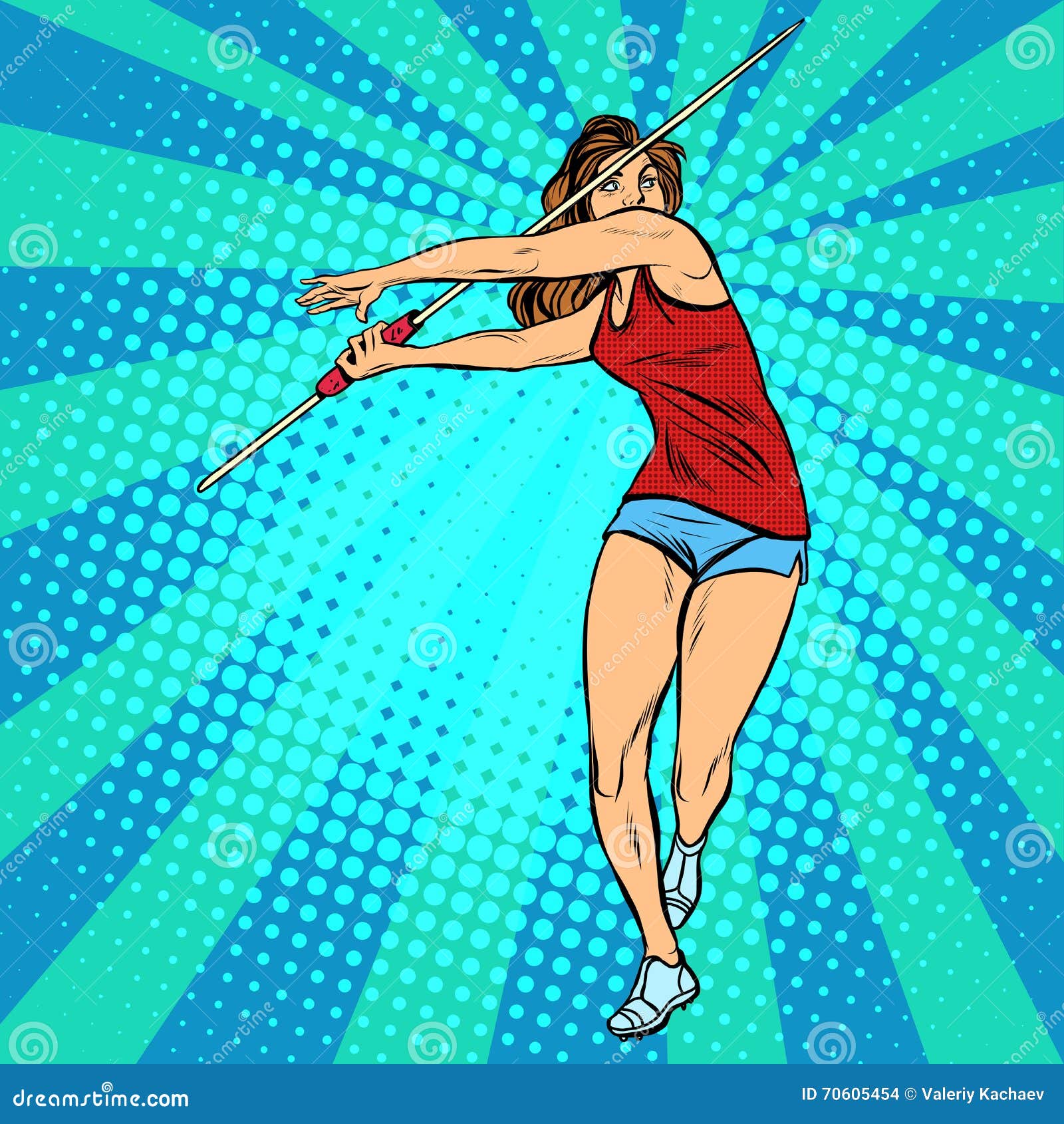 Athlete Throwing Javelin Cartoon Vector 6144207