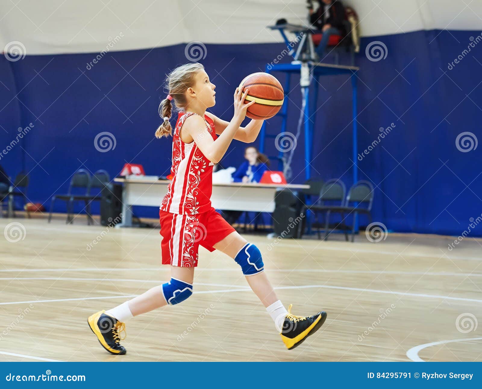 Girl Athlete in Uniform Playing Basketball Stock Image - Image of ...