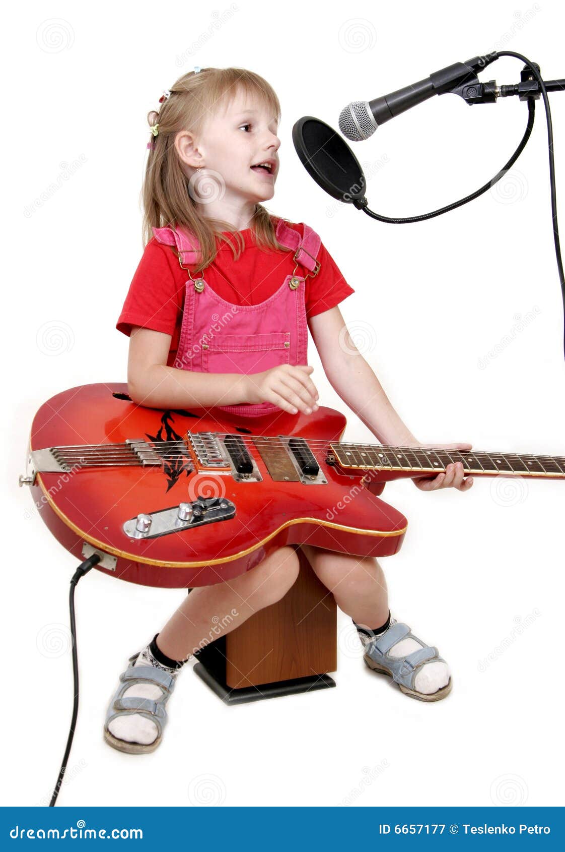 Girl in audio studio stock image. Image of baby, happiness - 6657177