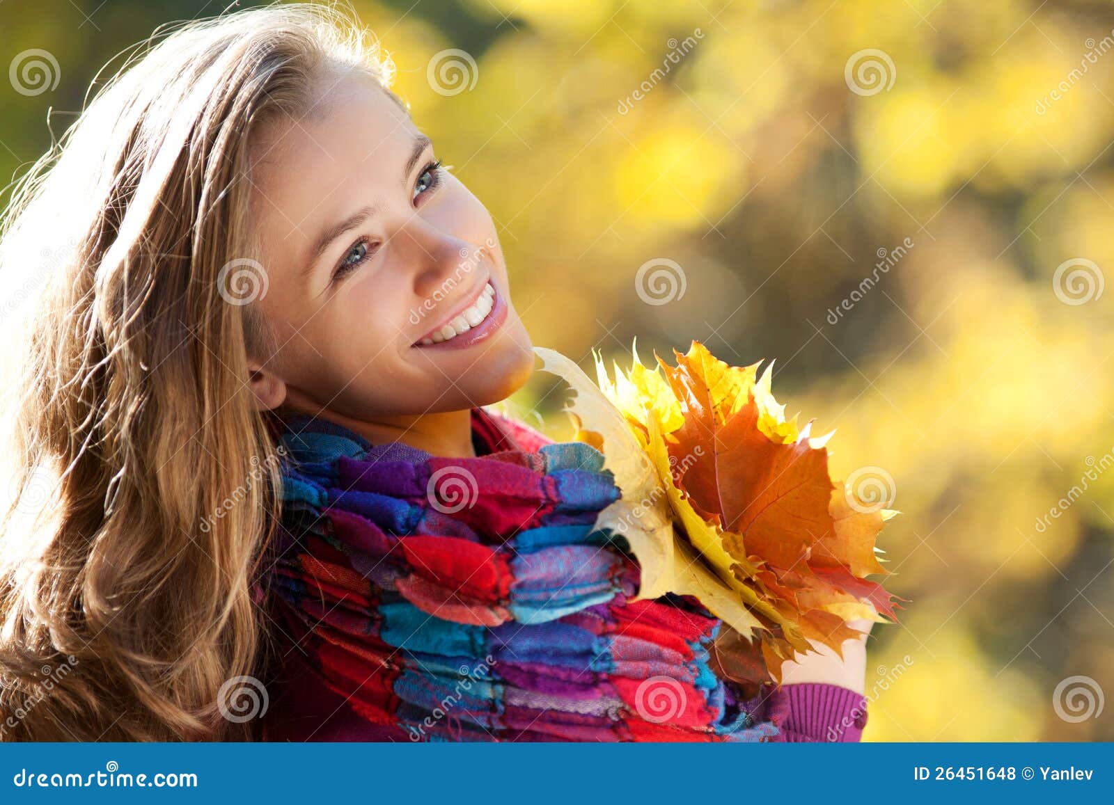 Girl in autumn stock photo. Image of adolescence, maple - 26451648