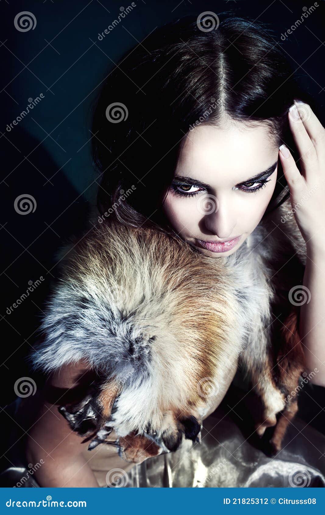 Girl with Autumn Makeup in Furs Stock Photo - Image of girl, autumn ...