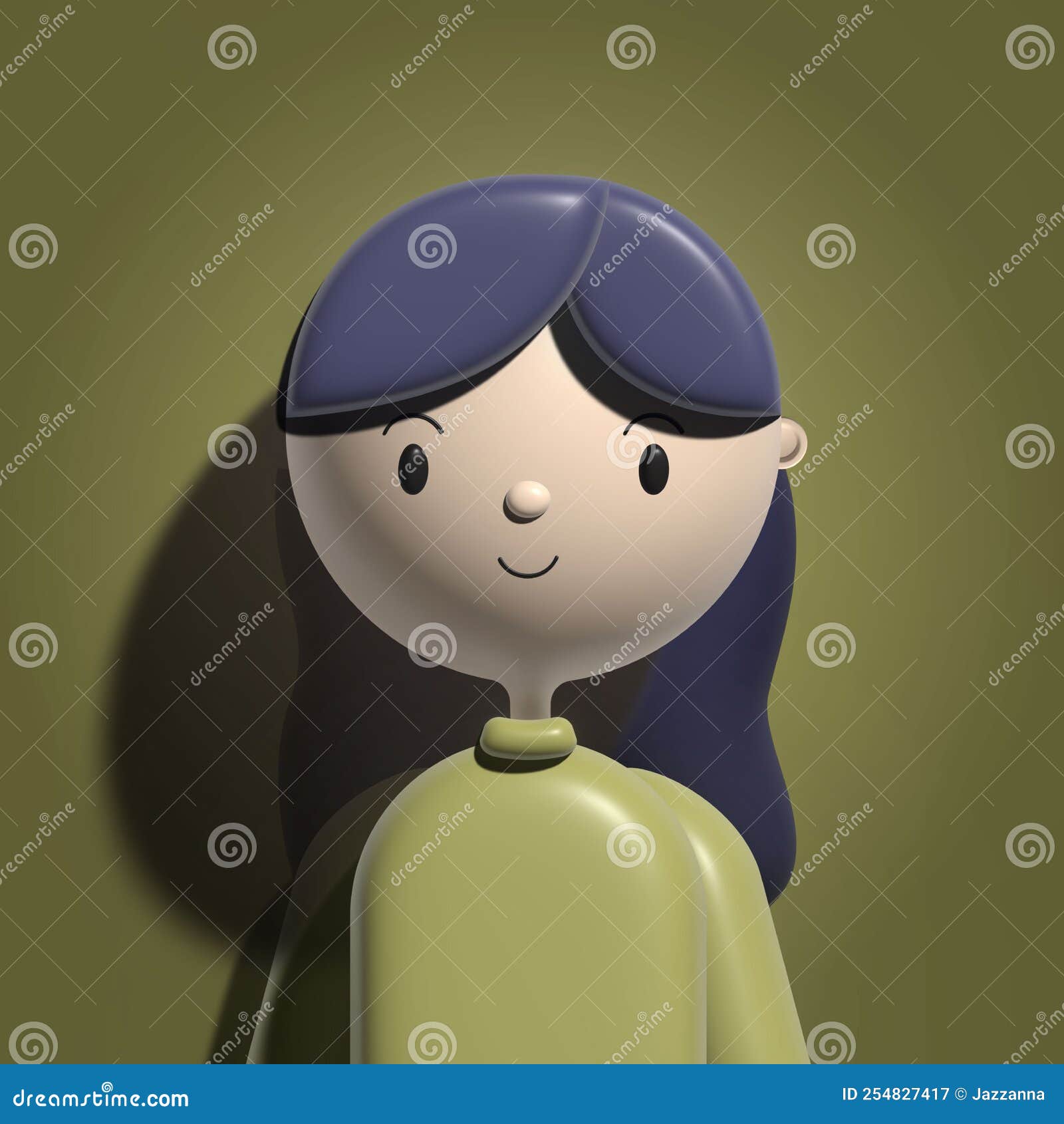 Girl avatar 3D rendering stock illustration. Illustration of rendering ...