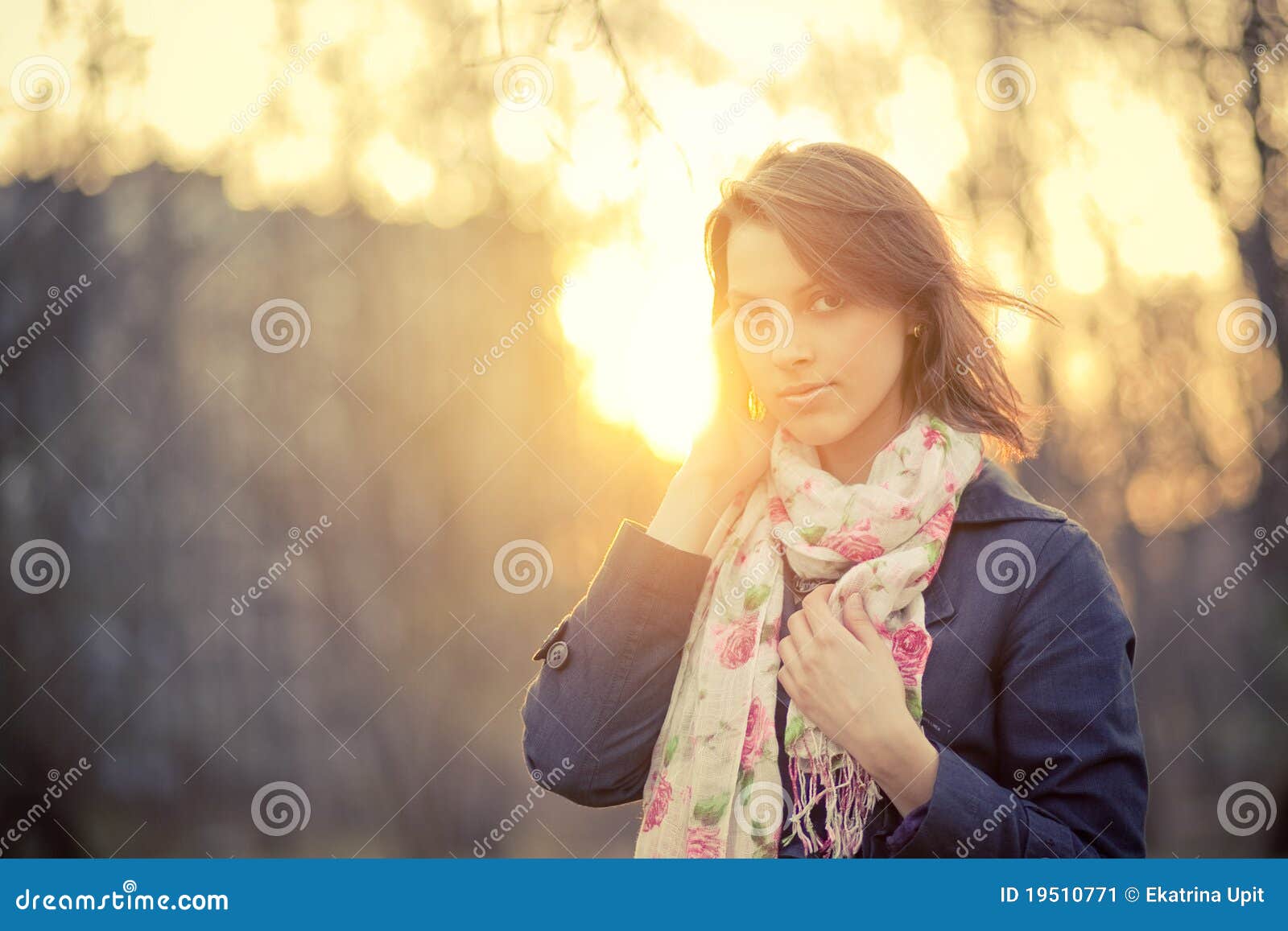 Girl in backlit at sunset stock image. Image of blur - 19510771