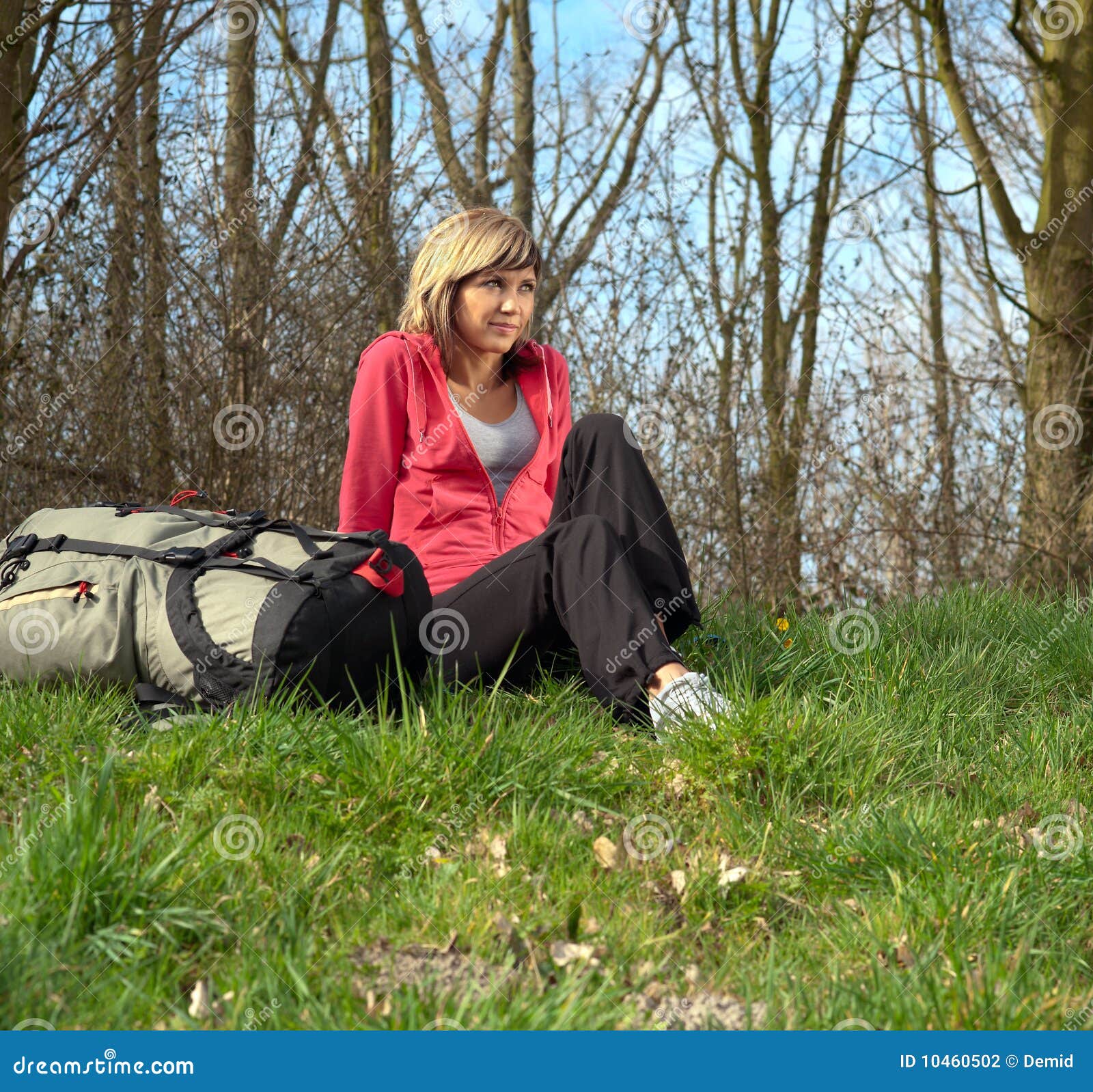 Girl with a Backpack stock photo. Image of nature, rest - 10460502