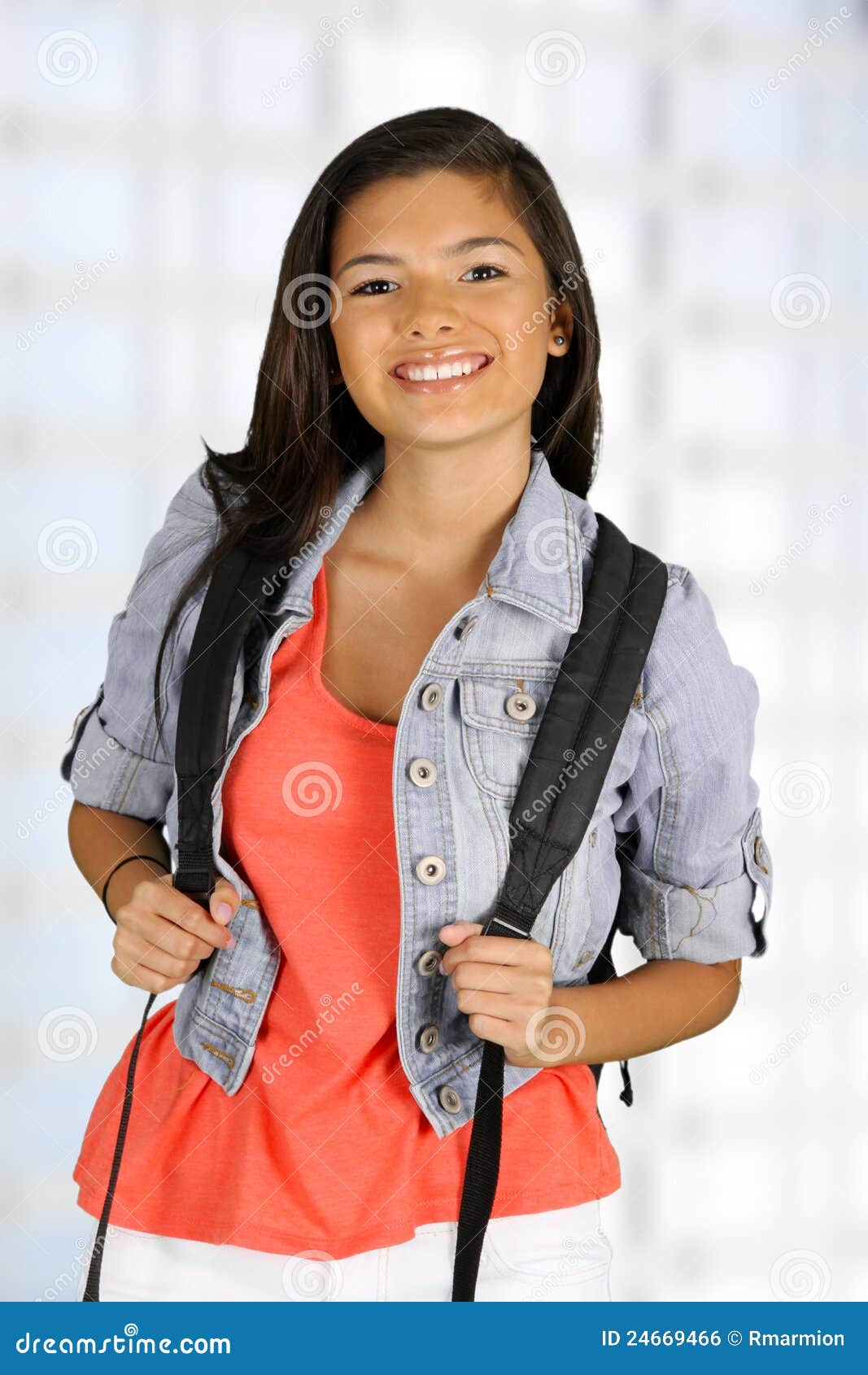 Girl with Backpack stock photo. Image of girl, youth - 24669466