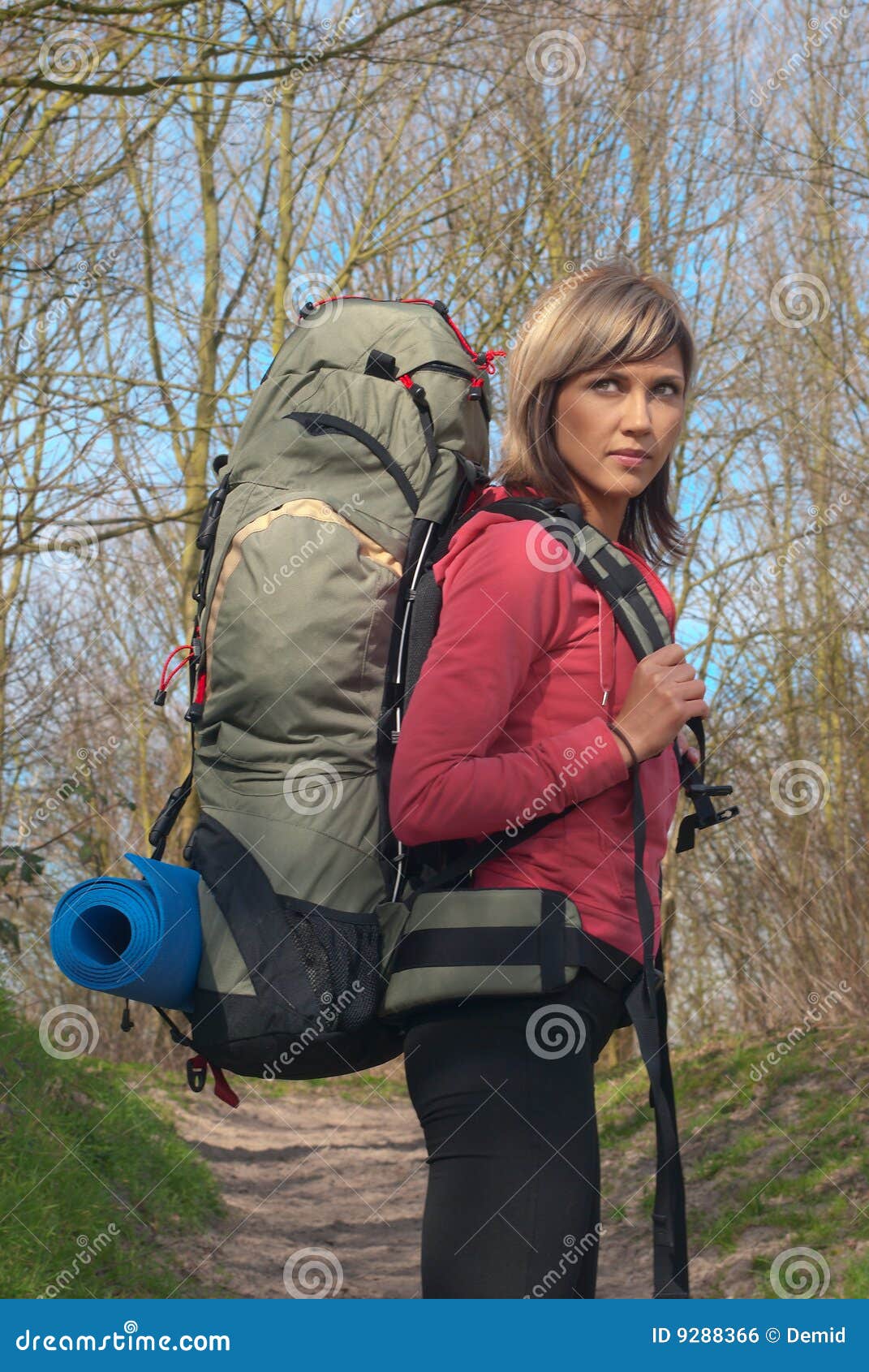 Girl with a Backpack stock photo. Image of scene, active - 9288366
