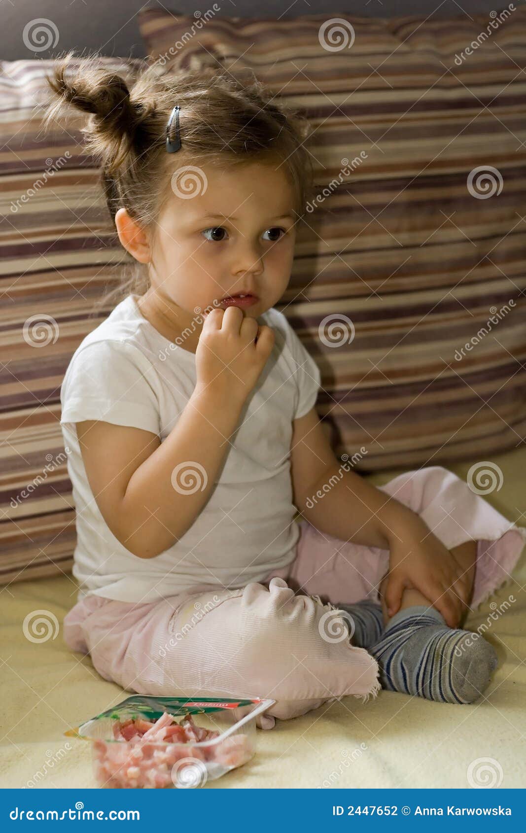 Girl and the bacon stock photo. Image of meal, eating - 2447652