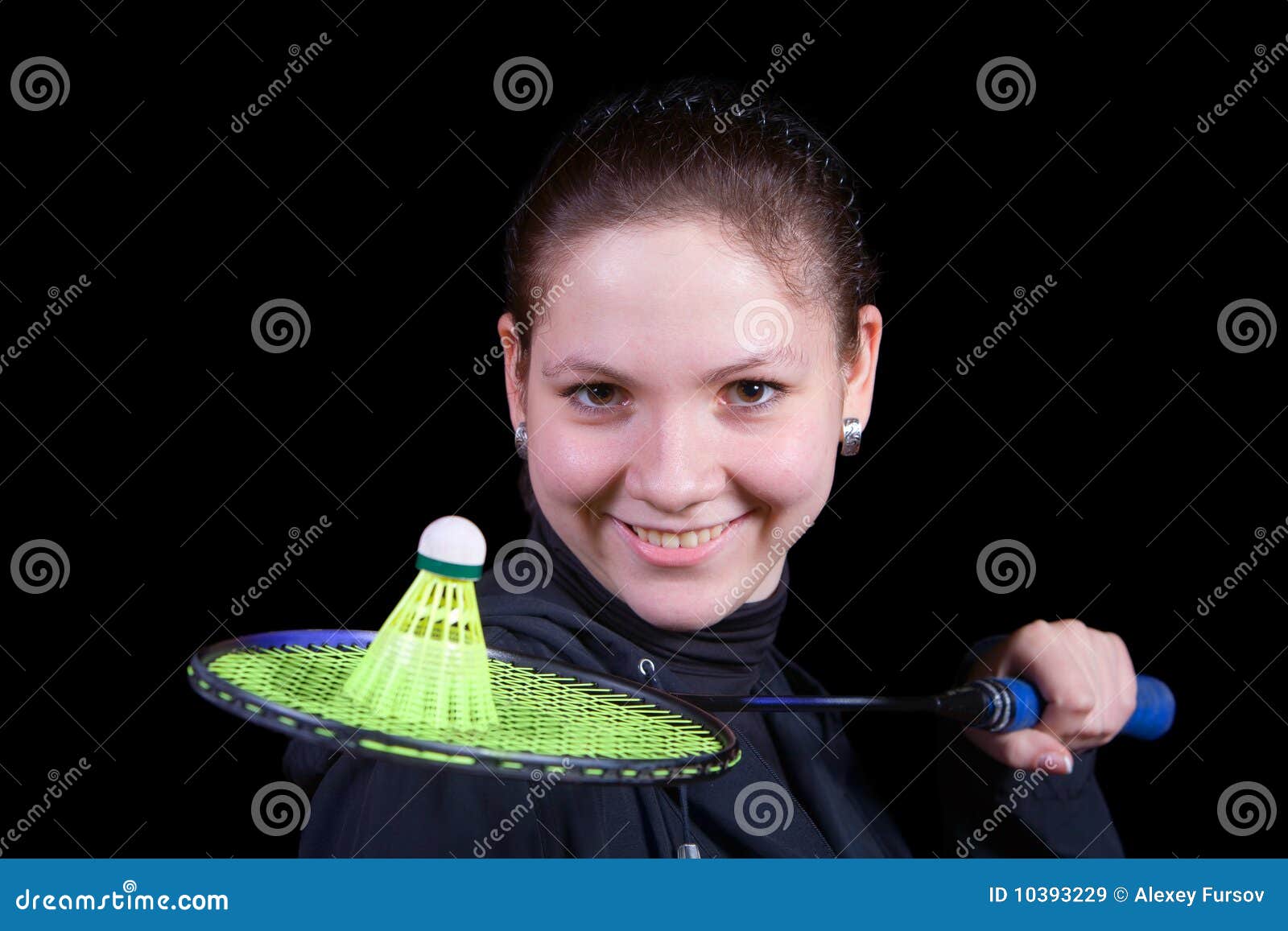 Girl with a Badminton Racket Stock Image - Image of person, fitness ...