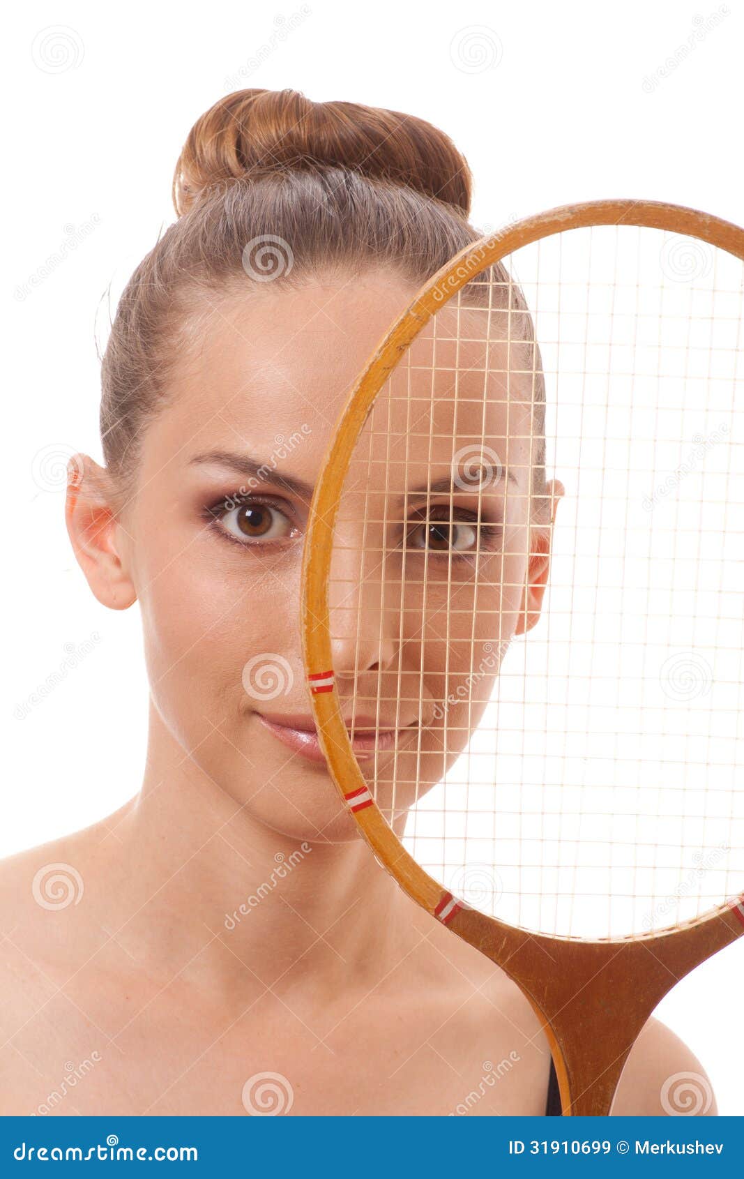 Girl with a Badminton Racket Stock Image - Image of person, active ...