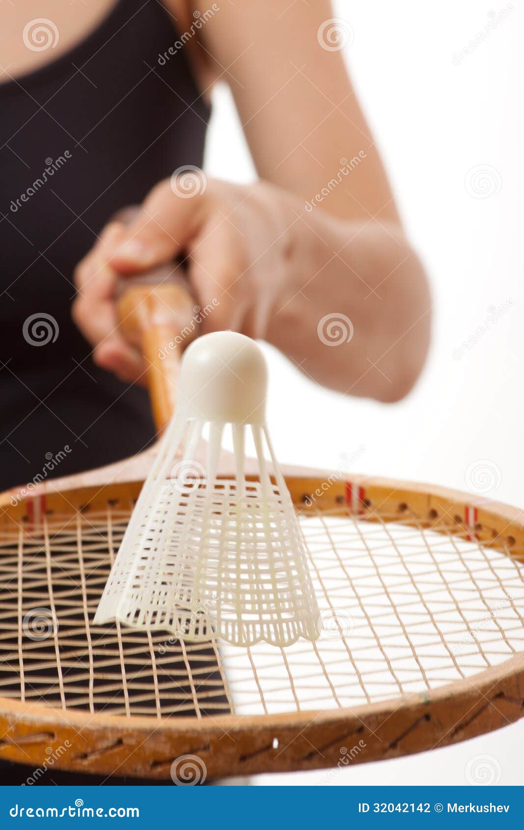 Girl with a Badminton Racket Stock Photo - Image of badminton, play ...