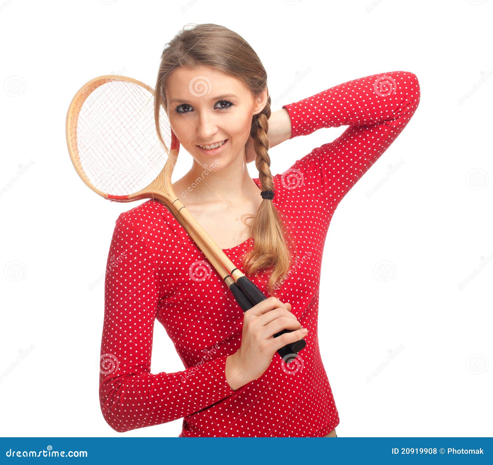 Girl with Badminton Rackets Stock Photo - Image of adult, female: 20919908